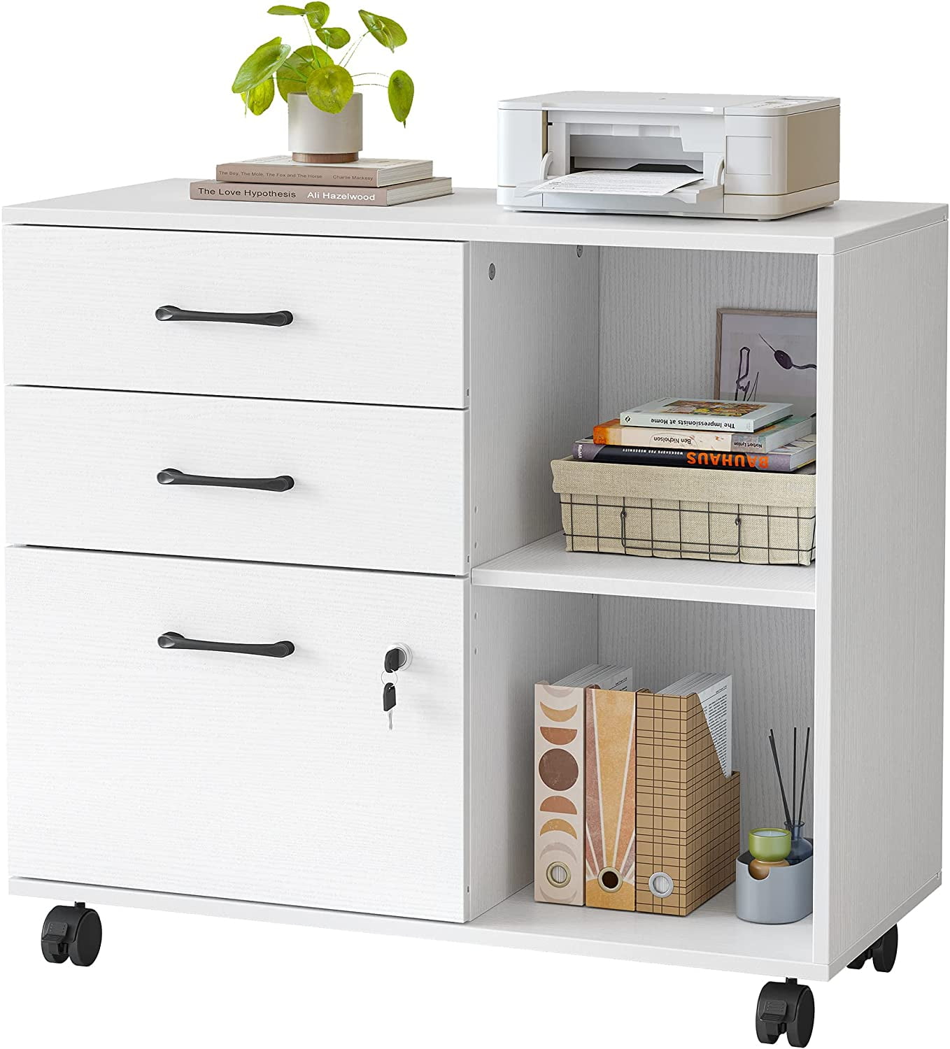 FEZIBO File Cabinets for Home Office, Printer Stand with Drawers ...