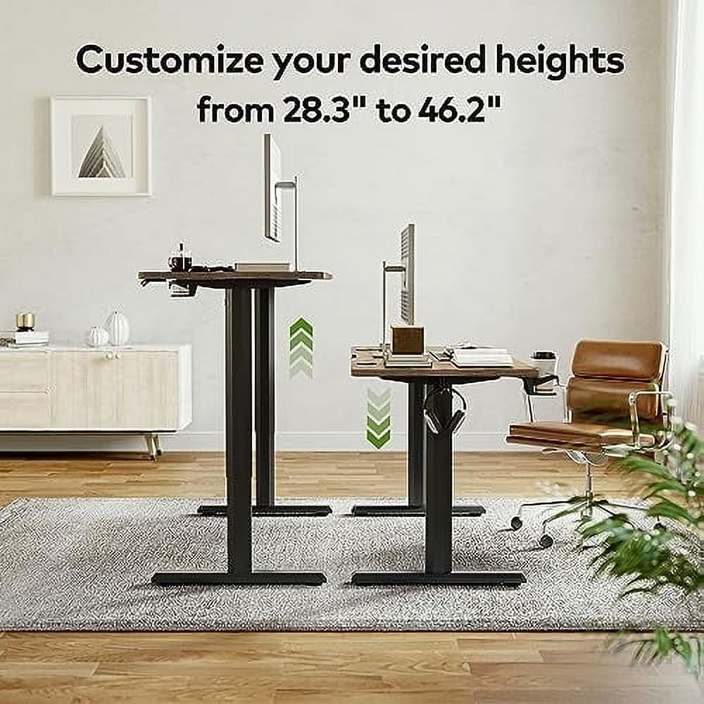 FEZIBO Height Adjustable Electric Standing Desk, 63 x 24 Inches Stand up Table, Sit Stand Home ...