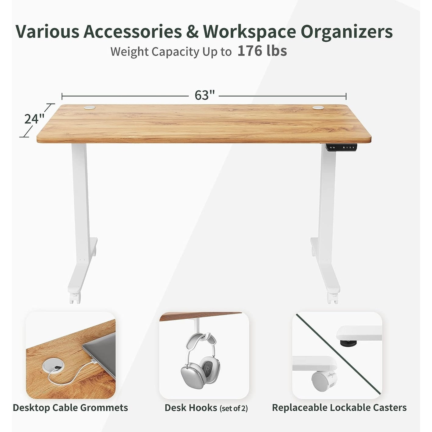 FEZIBO/Home Office Furniture/Wood/Standing Desk /Desks/Splice Board 63 ...