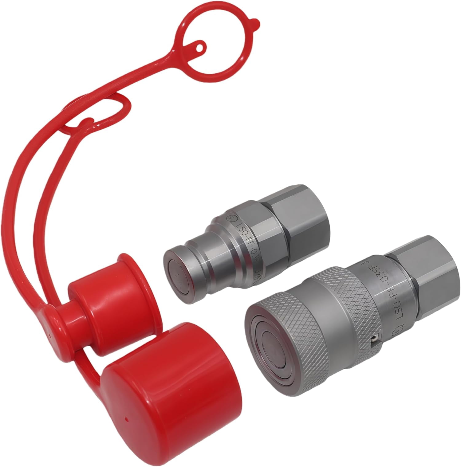 -FF-03 3/8" NPT 3/8'' Flat Hydraulic Quick Connect Disconnect Coupler ...
