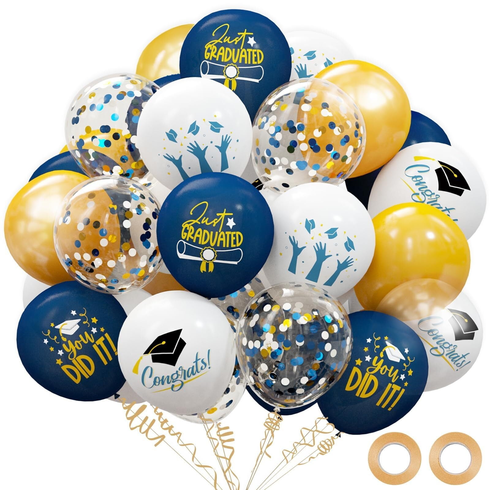 FF. 2025 Graduation Party Decorations, 68pcs Graduation Balloons Black ...