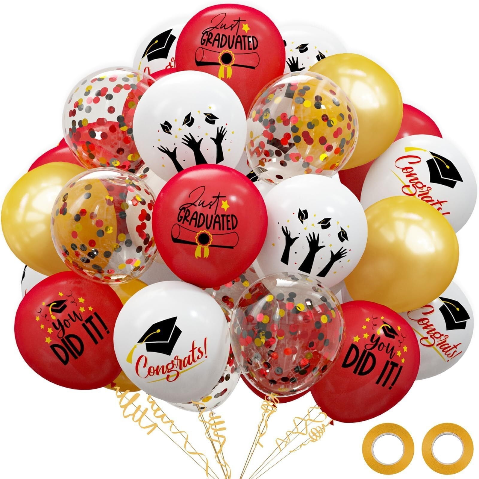 FF. 2025 Graduation Party Decorations, 68pcs Graduation Balloons Black ...