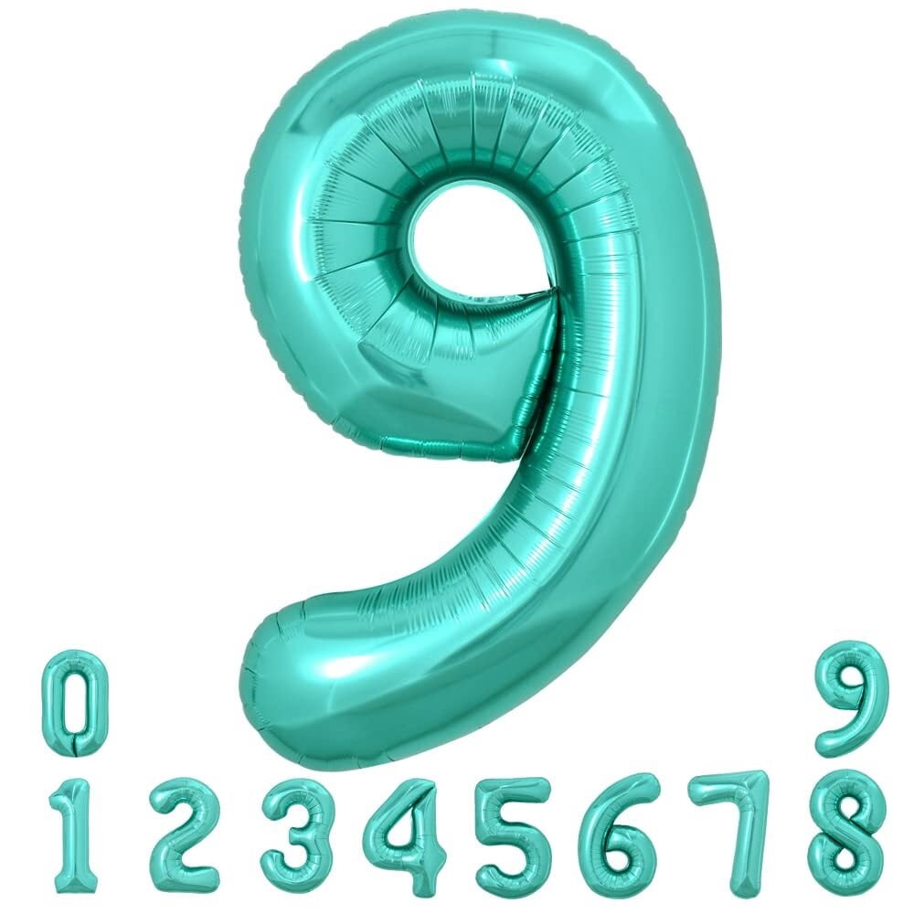 FF. 40 Inch Large Teal Blue Number 12 Balloons Giant Digital 12 or 21 ...