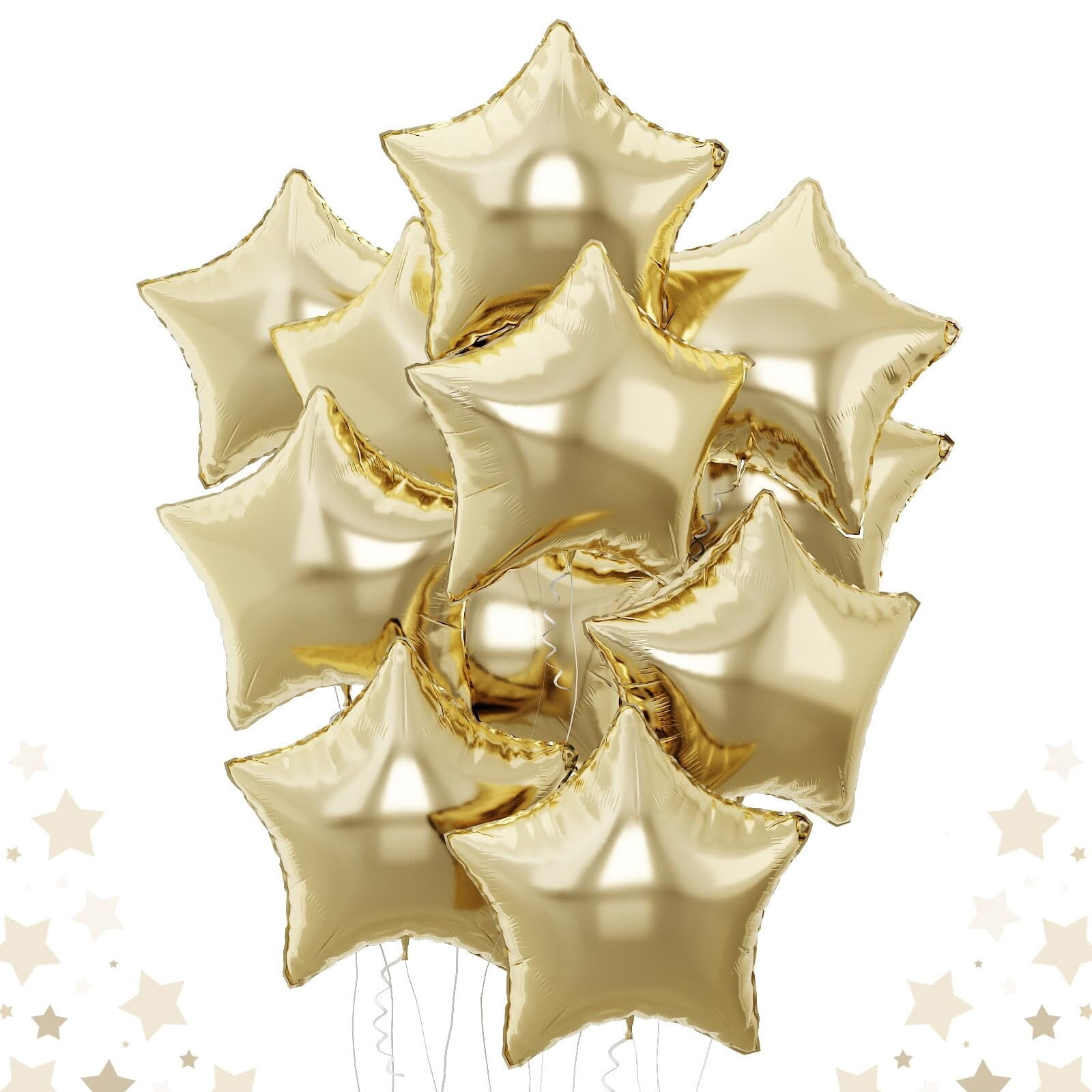 FF. Blue Star Foil Balloons, 18 Inch Royal Blue Silver Stars Shape ...