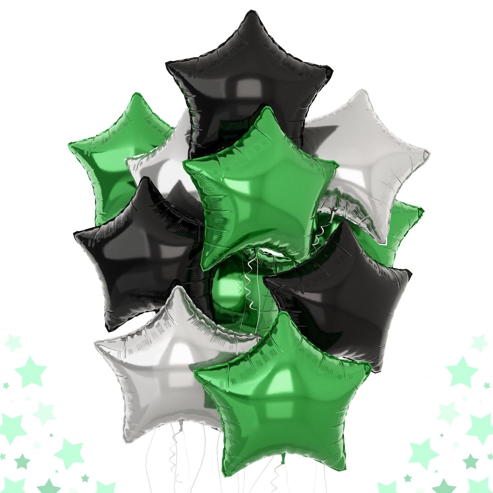 FF. Blue Star Foil Balloons, 18 Inch Royal Blue Silver Stars Shape ...