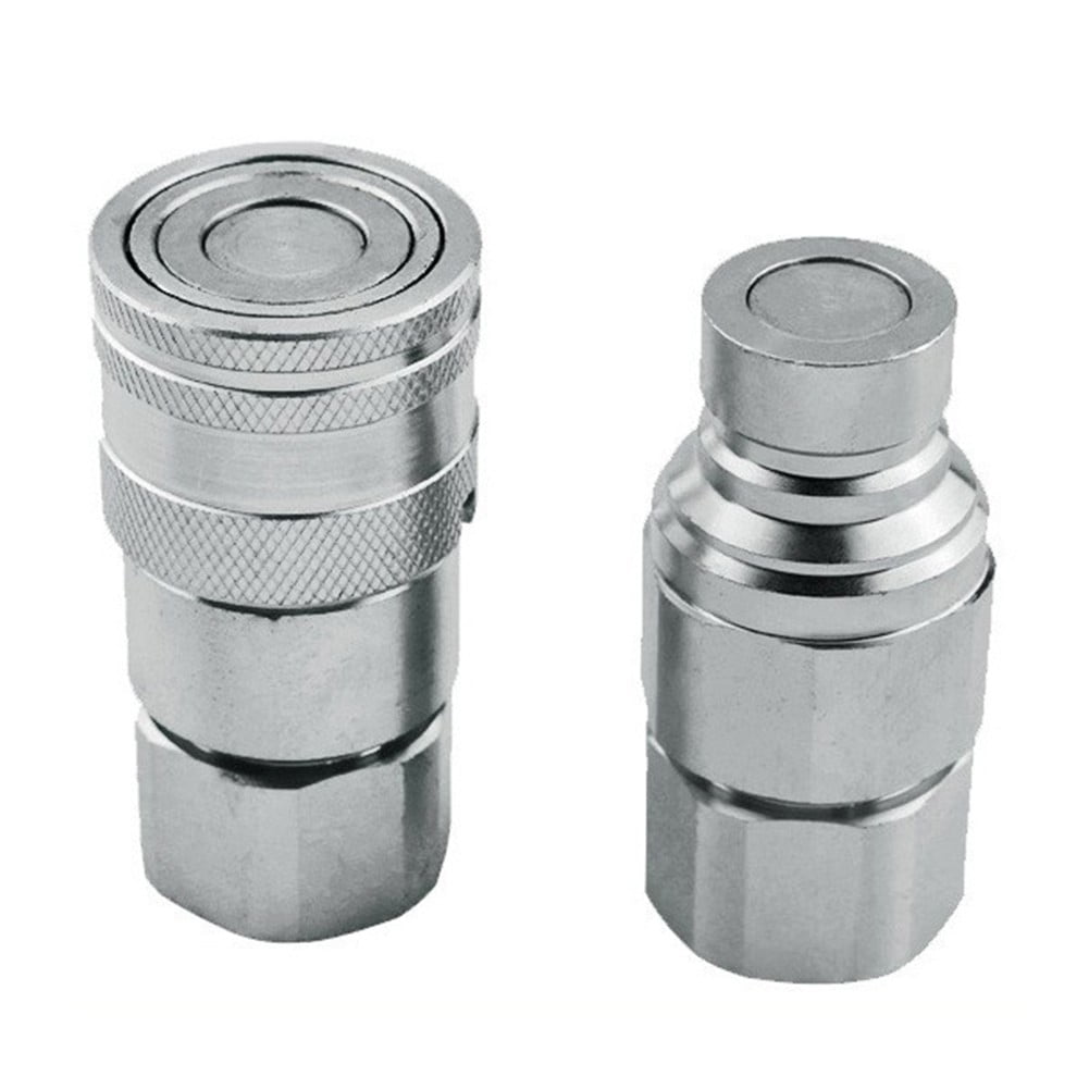 FF Flat Hydraulic Quick Coupling With Valve Plug For NPT1/4 3/8 1/2 3/4 ...