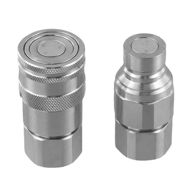 FF Flat Hydraulic Quick Coupling With Valve Plug For NPT1/4 3/8 1/2 3/4 ...