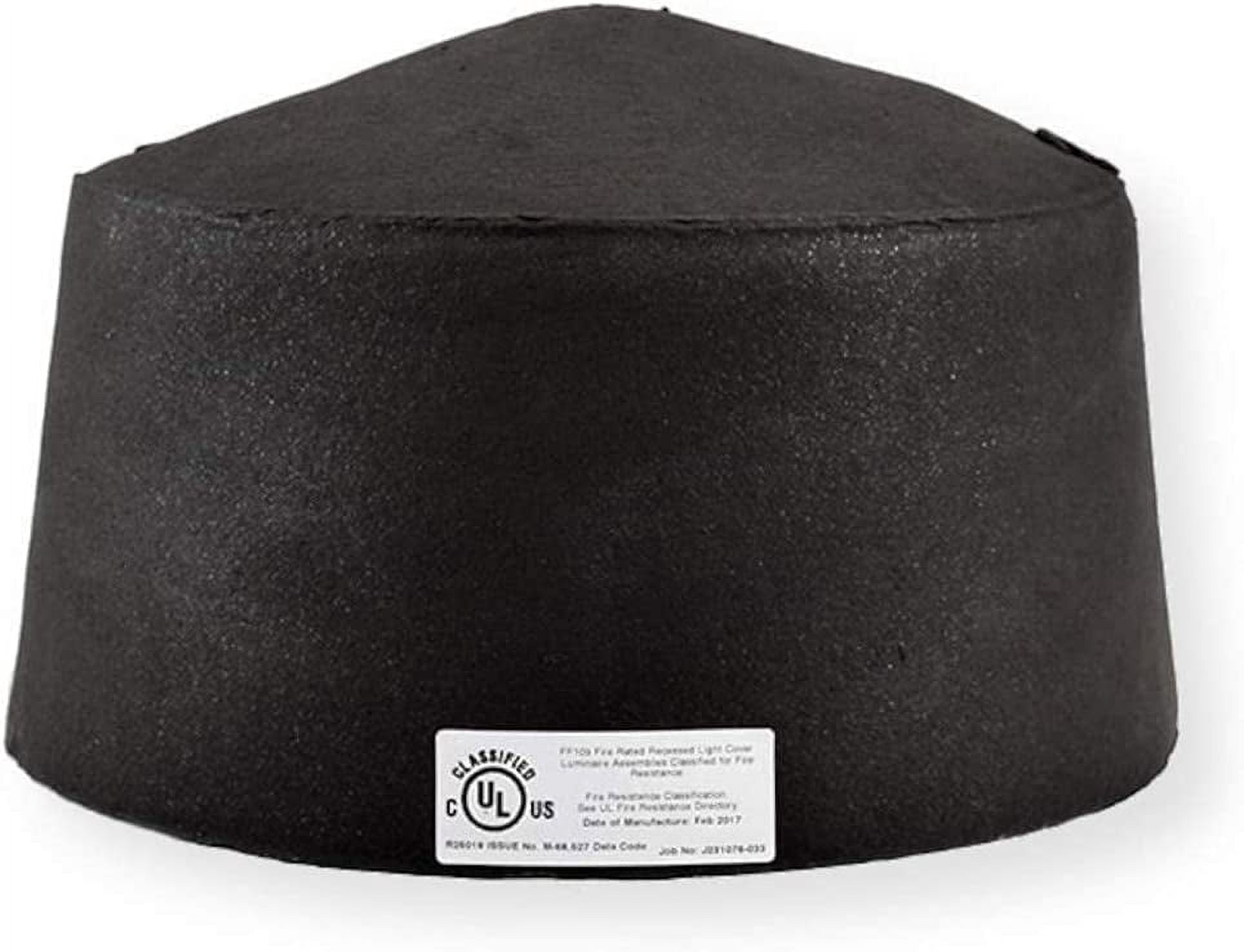 FF109-300 One Hour UL Fire Rated Recessed Light Cover, Black; For Solid ...