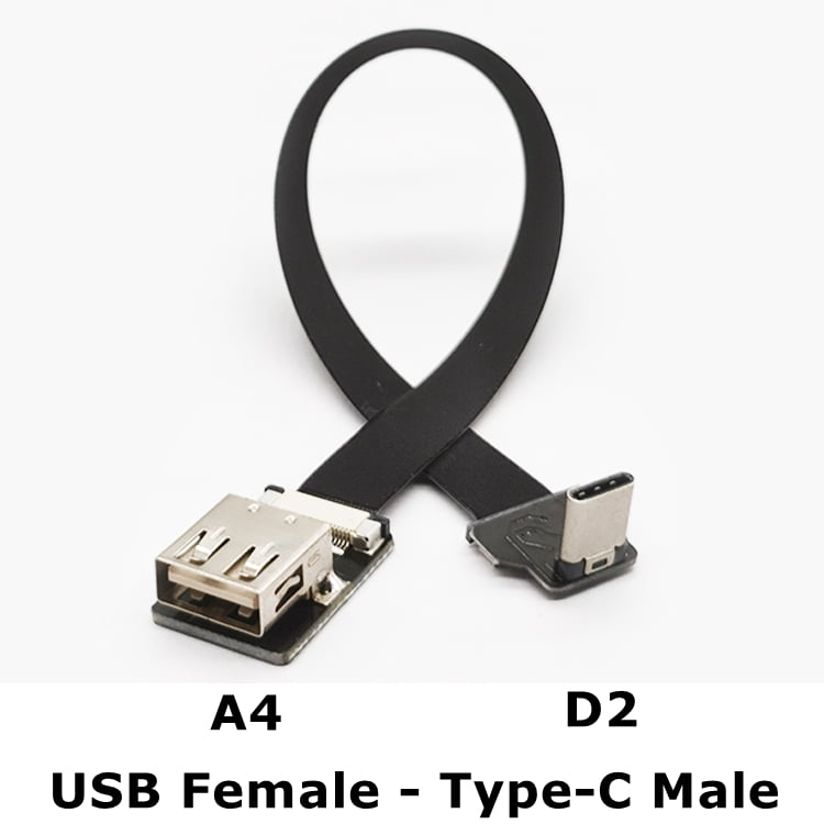 FFC USB A to Type C Right Angle Plug Type-C Data Cable Android Super ...