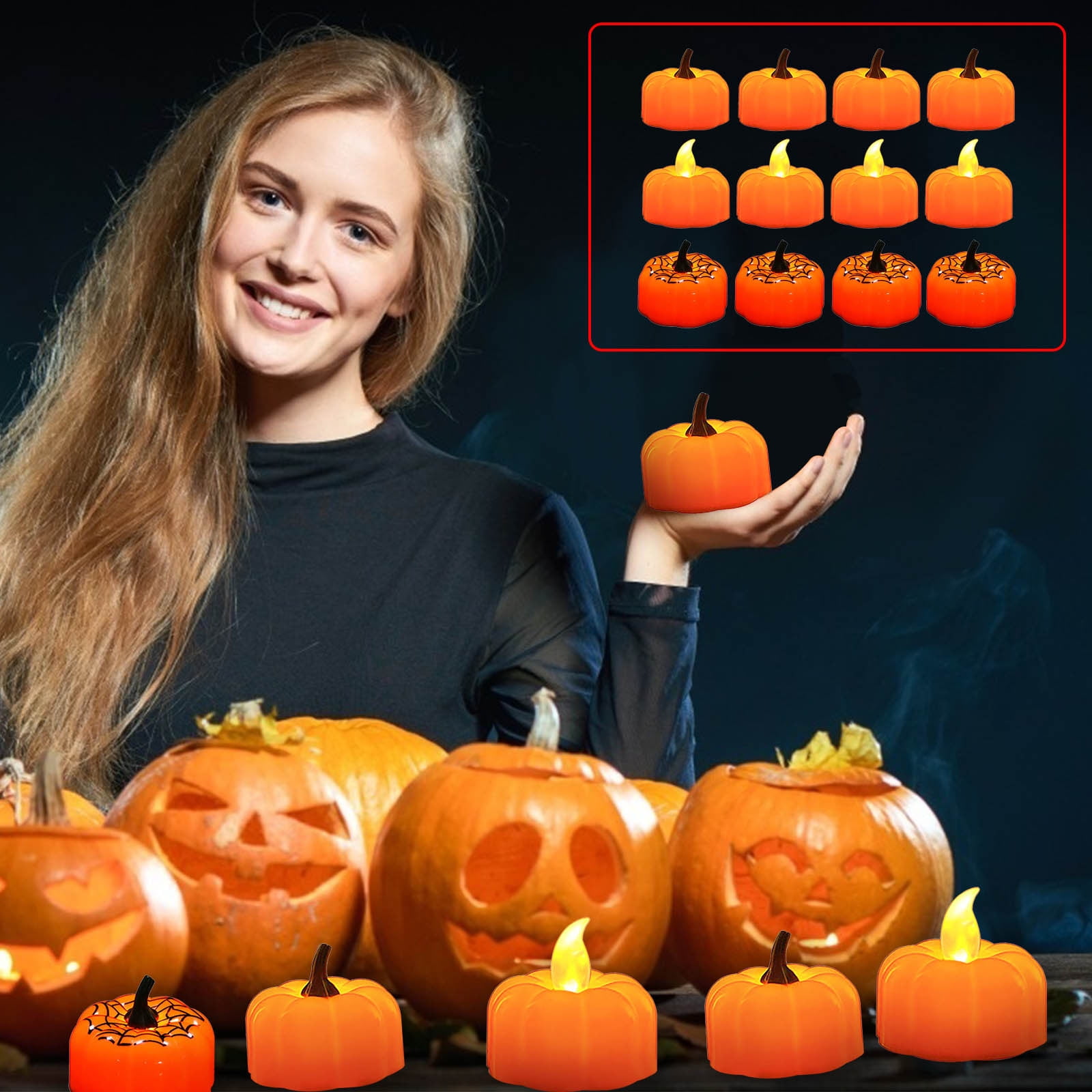 FFENYAN 12pc Vintage Candle Lantern Halloween Battery Lantern Table ...