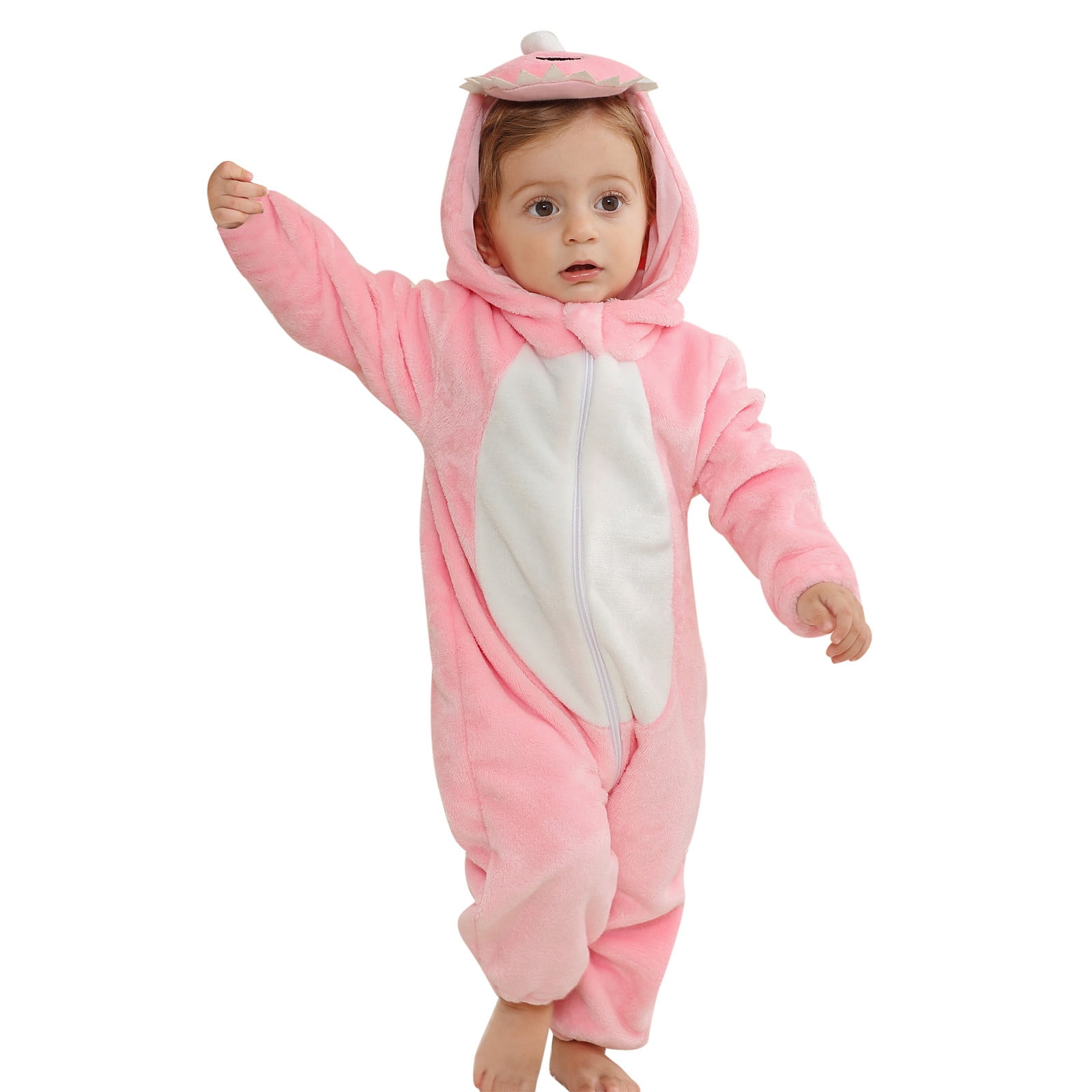 FFENYAN Adorable Spiked tail Dinosaur-Themed Baby Onesie Soft Flannel ...