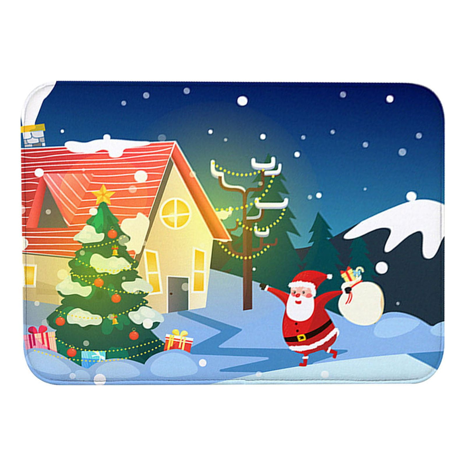 FFENYAN Christmas Mat Santa Claus Carpet Red Gift Living Room Bedroom ...