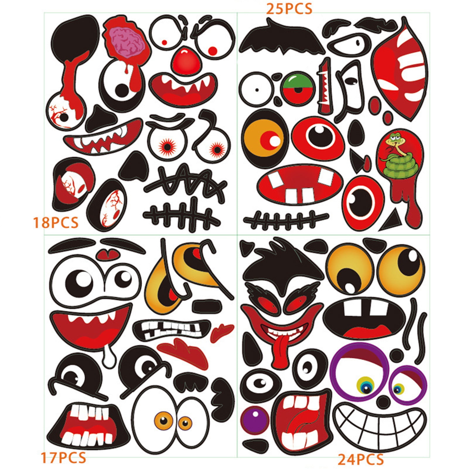FFENYAN Gift Halloween Stickers Pumpkin Decorating For Kids Make 16 ...