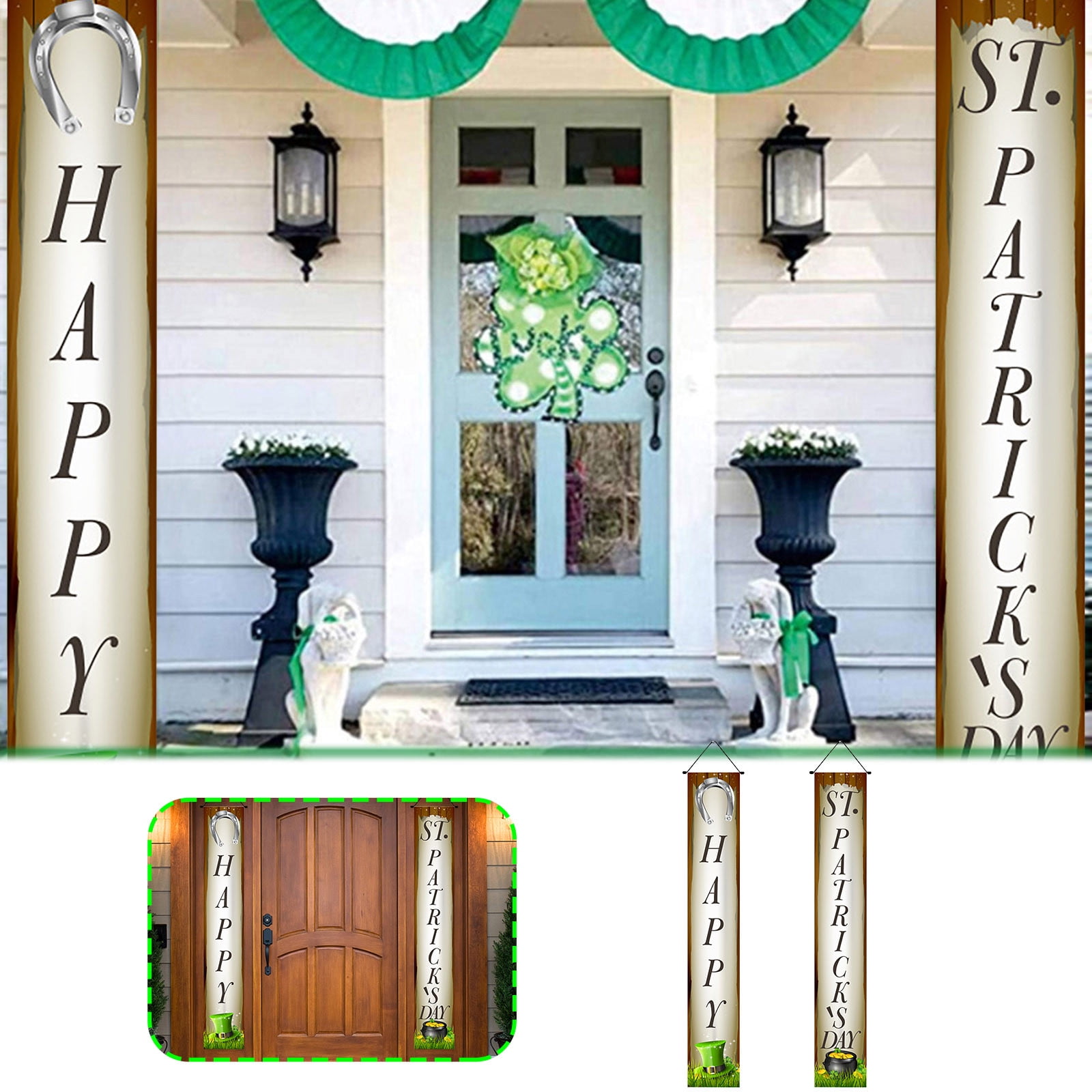 FFENYAN Gift St. Patrick's Day Irish Holiday Porch Sign Welcome Home ...