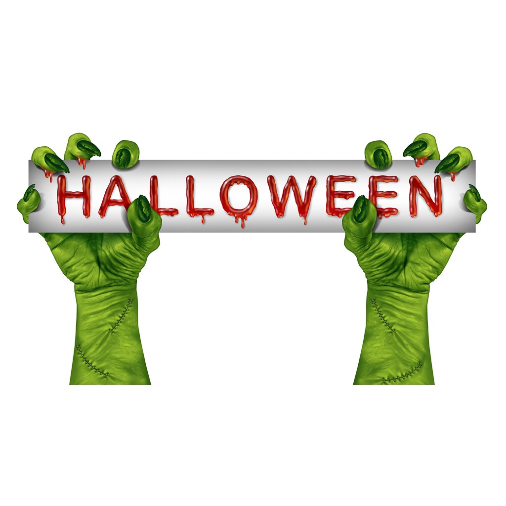 FFENYAN Halloween Spooky Ghost Hand Blood Handprint Pattern Wall ...