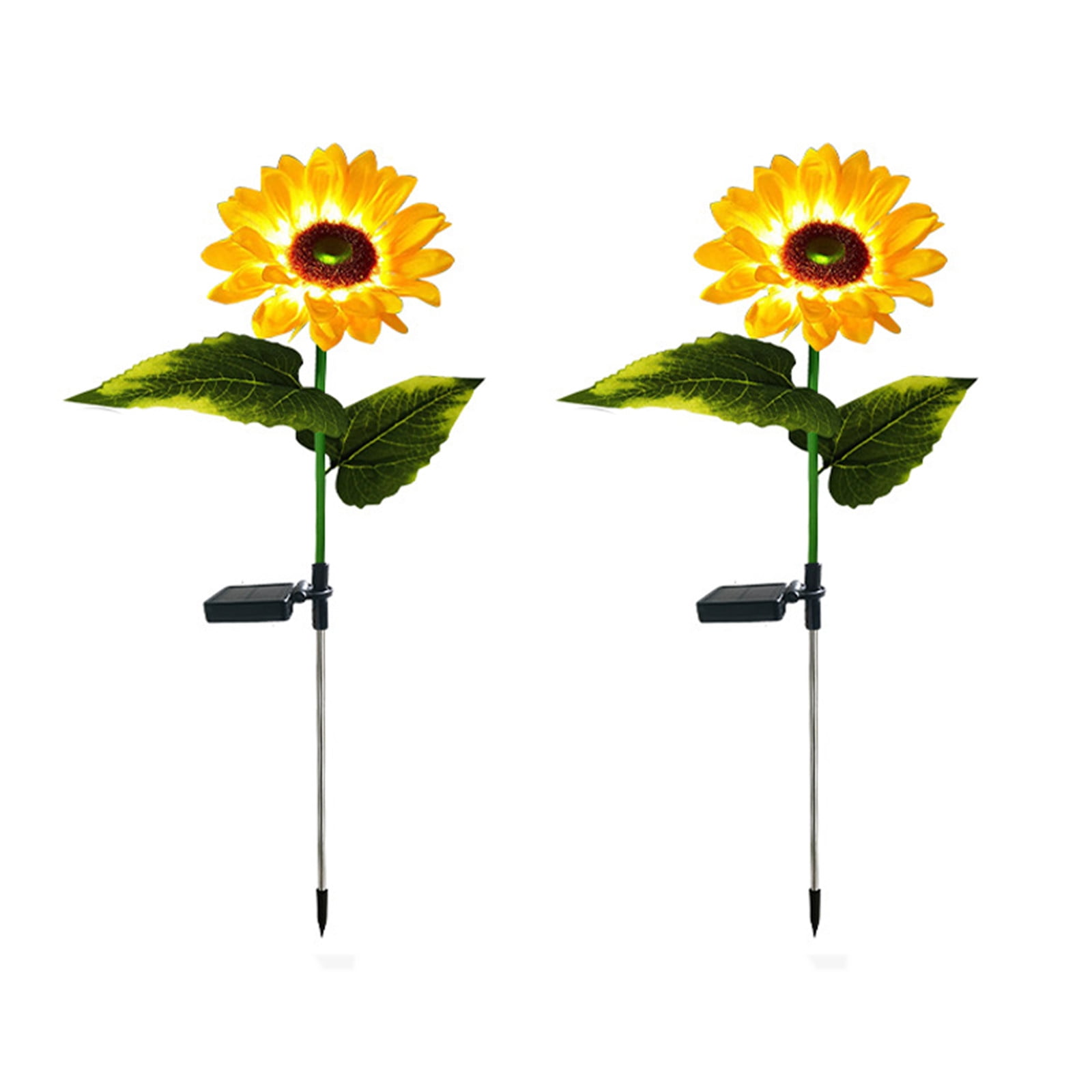 FFENYAN Soft Light Sunflower Solar Lightoos Outdoor 2 Pack Solar Garden ...