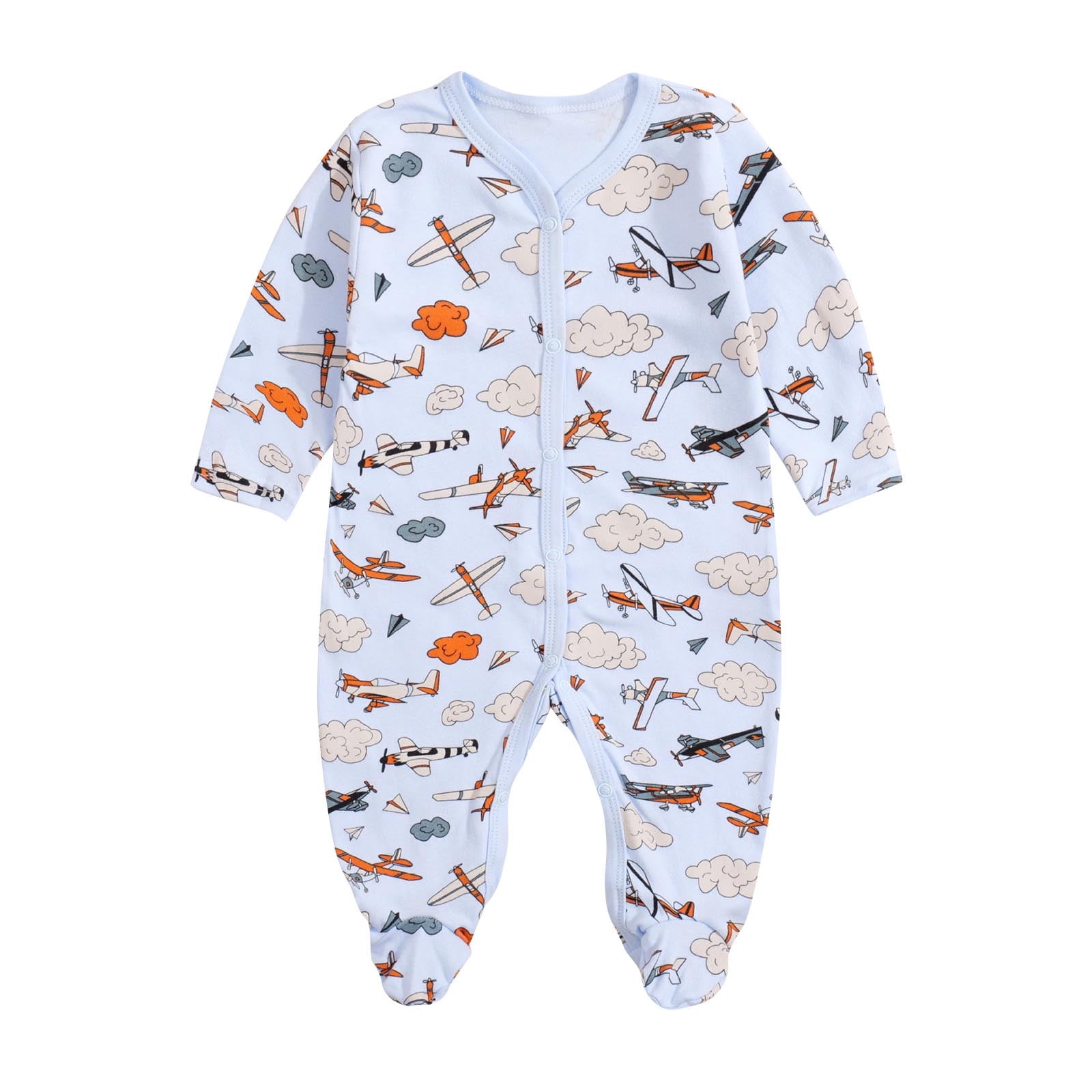 FFENYAN Spring Newborn Cotton Printed Long Sleeve Crawling Clothes With ...