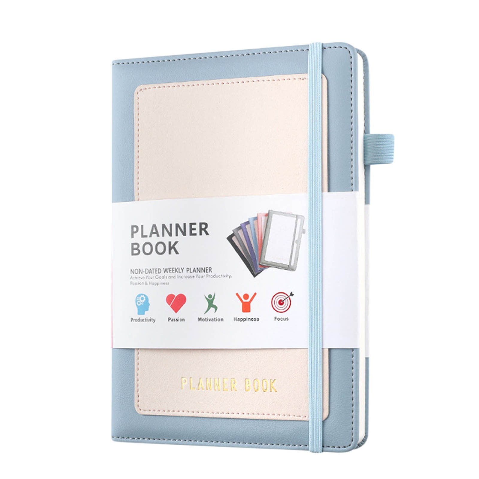 FFENYAN Weekly Planner Bandage Notebook A5 Size Monthly Planner Undated ...