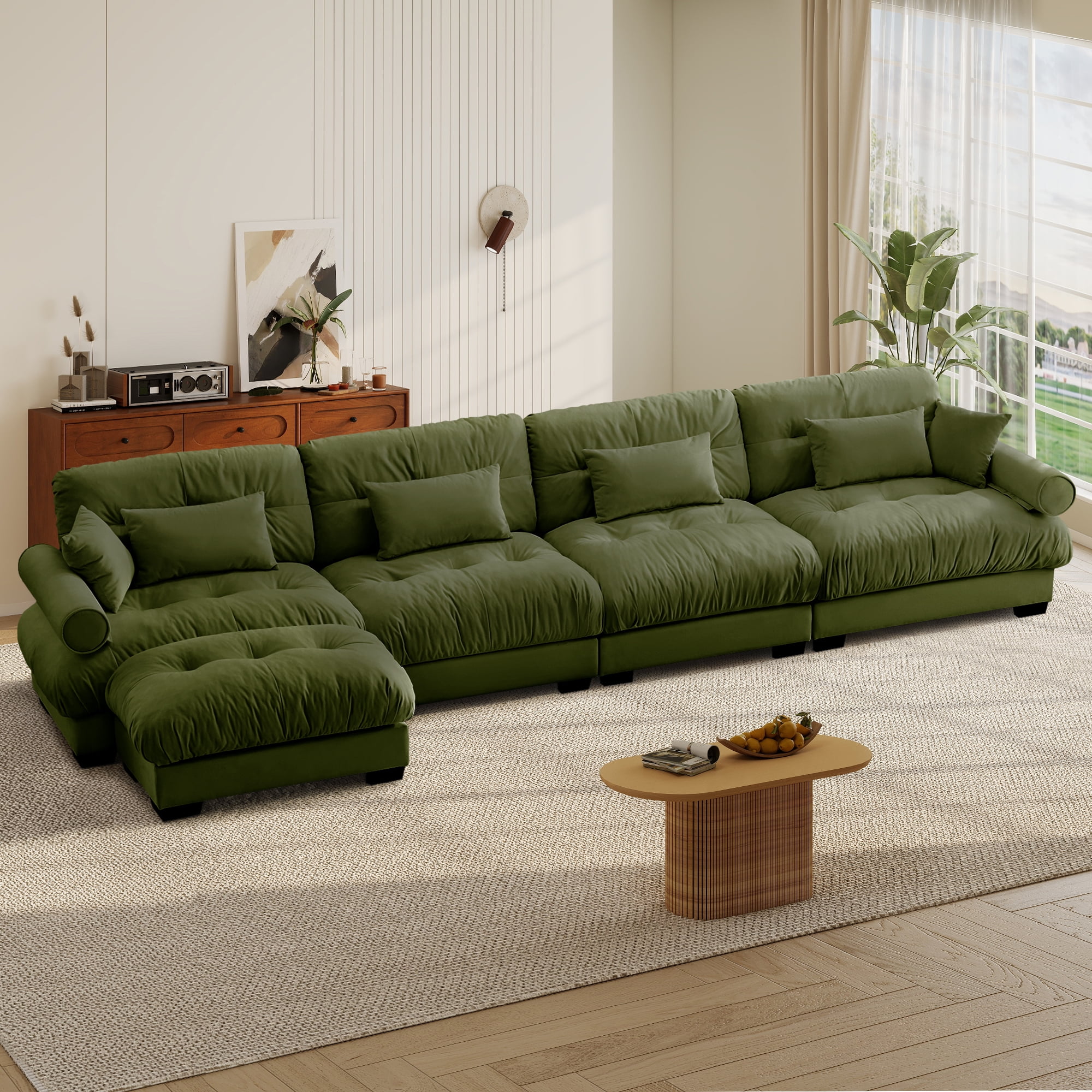 FFH Modular Cloud Sofa, 166" Oversized 4 Seater L-Shaped Sectional ...