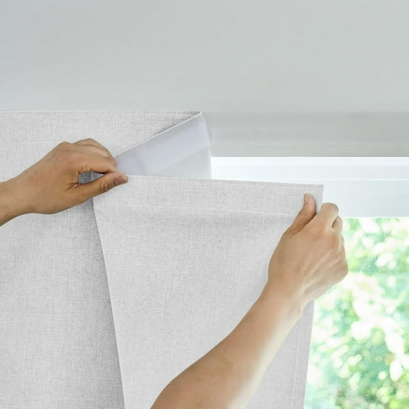 FFHAAD-100% Blackout French Door Curtain,Adhesive, No Drilling Required ...