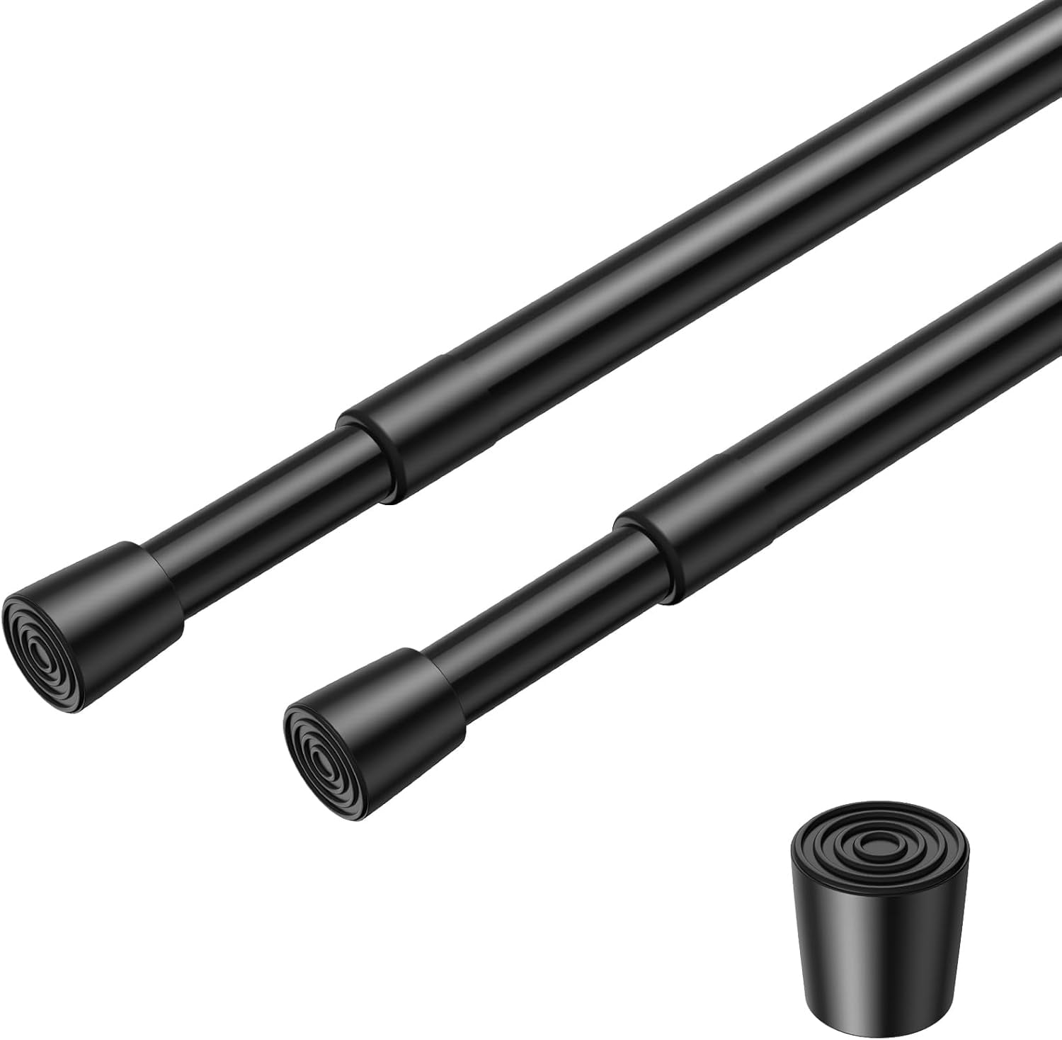 FFHAAD-2 Pack Spring Loaded Tension Rod 17-41" Adjustable Curtain Rods ...