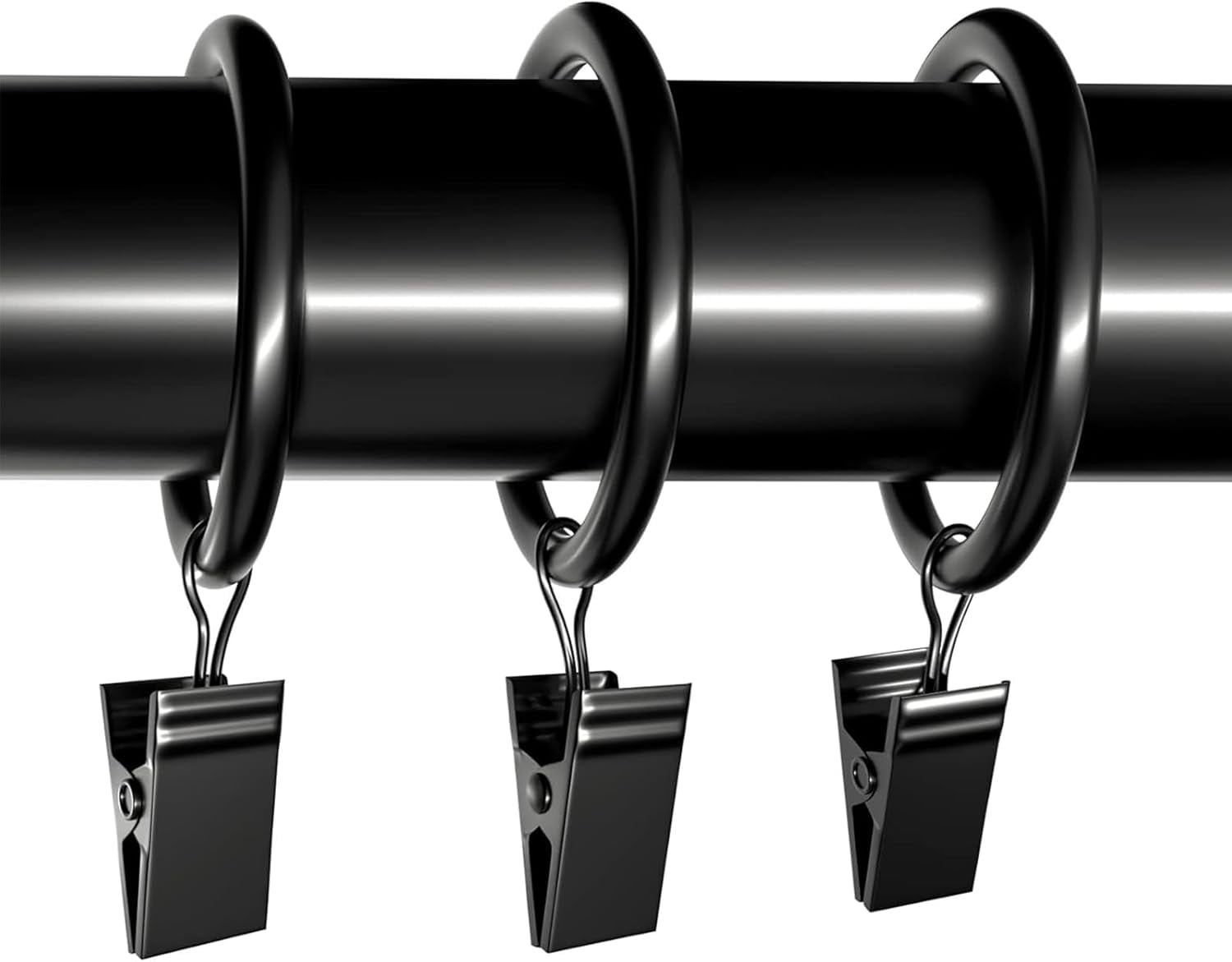FFHAAD-20Pack Curtain Rings with Clips, Drapery Clips for Curtain ...