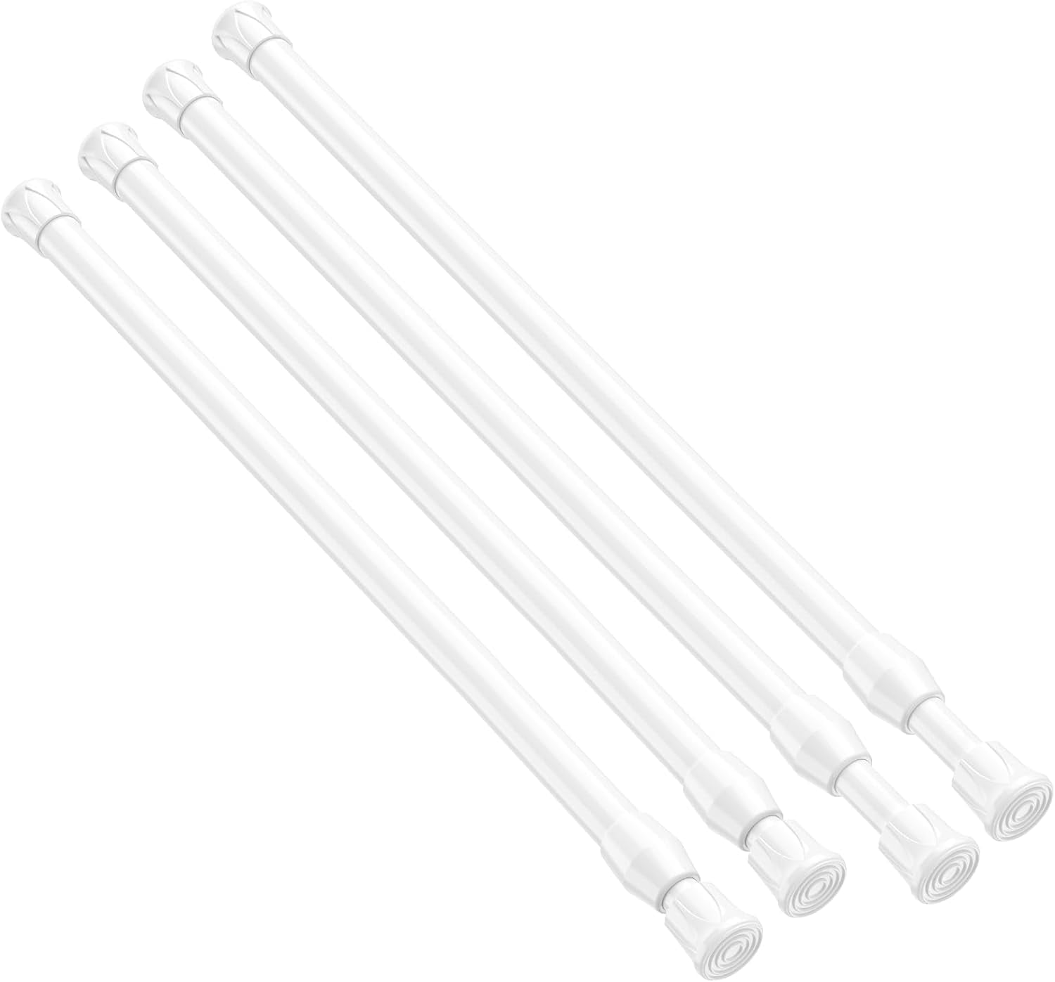 FFHAAD-4 Pack Spring Tension Curtain Rod 17 to 28 Inch, DIY Small ...