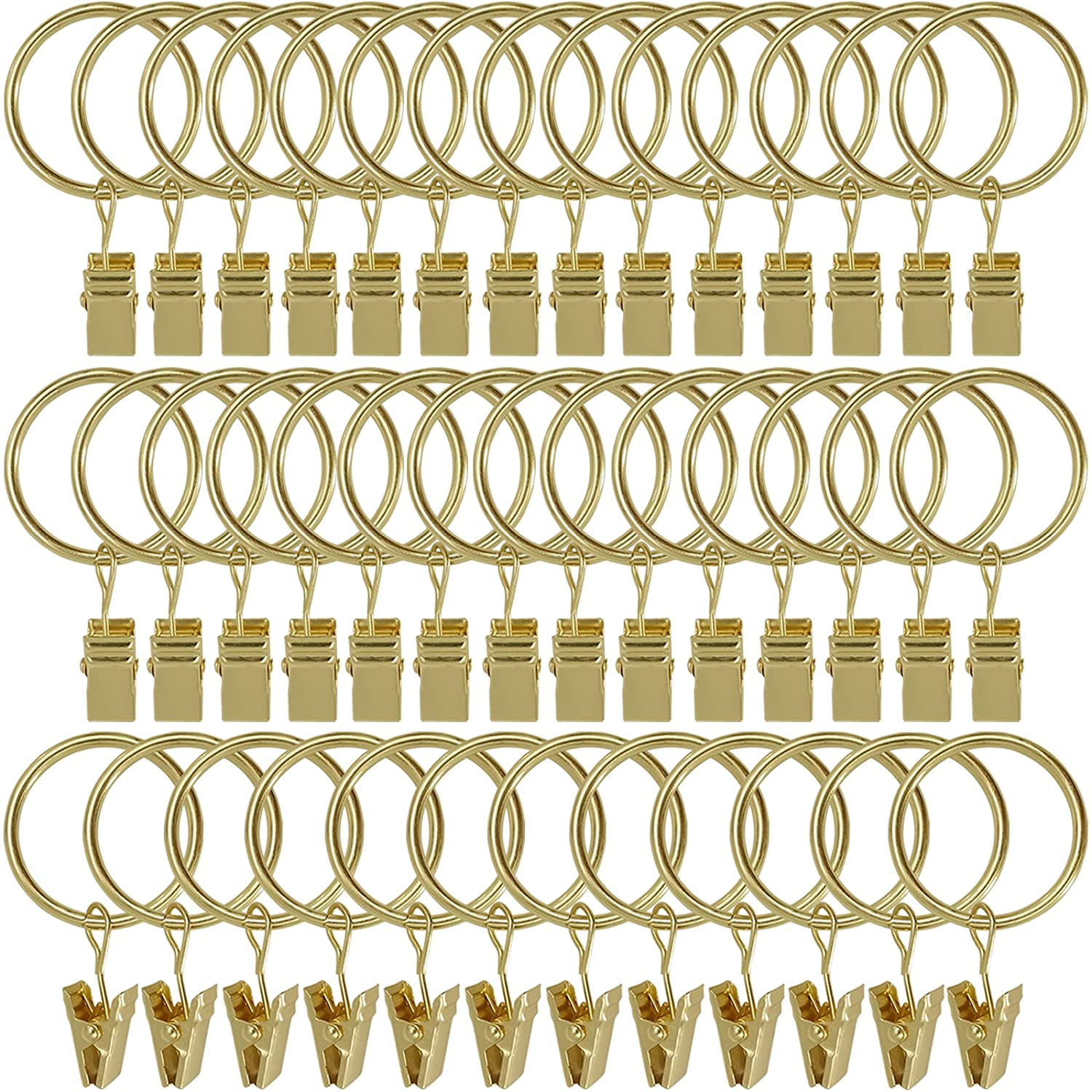 FFHAAD-40 Pack Curtain Rings with Clips, Curtain Clip Rings Hooks, Bow ...