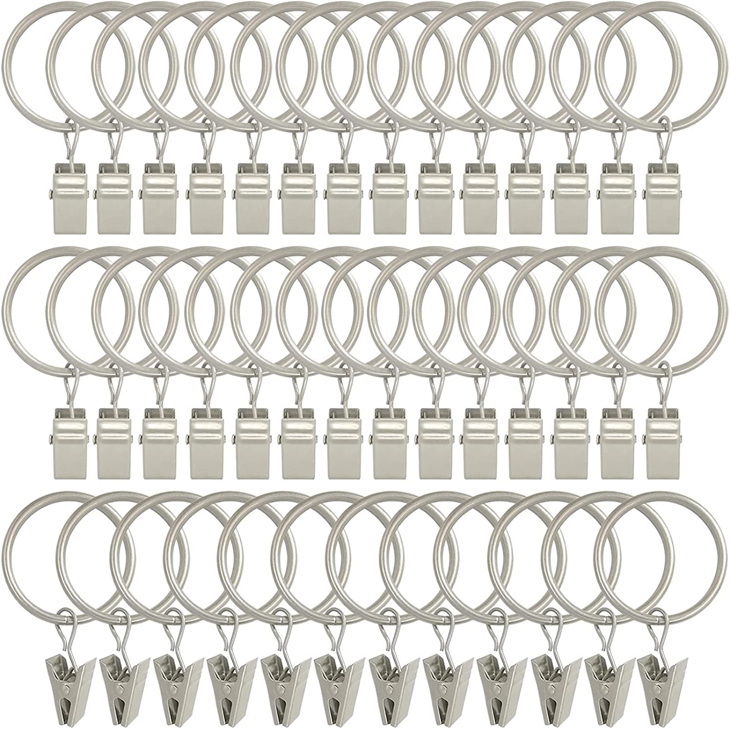 FFHAAD-40 Pack Curtain Rings with Clips, Curtain Clip Rings Hooks, Bow ...