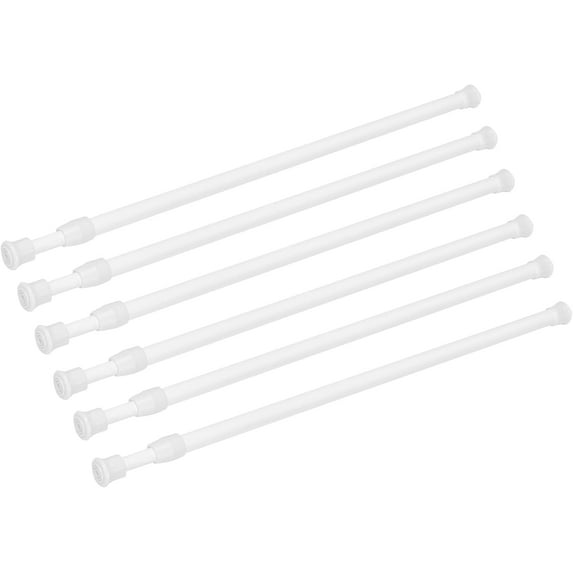 FFHAAD-6 Pack Tension Curtain Rod 15.7-28 Inch, Small Short Adjustable ...