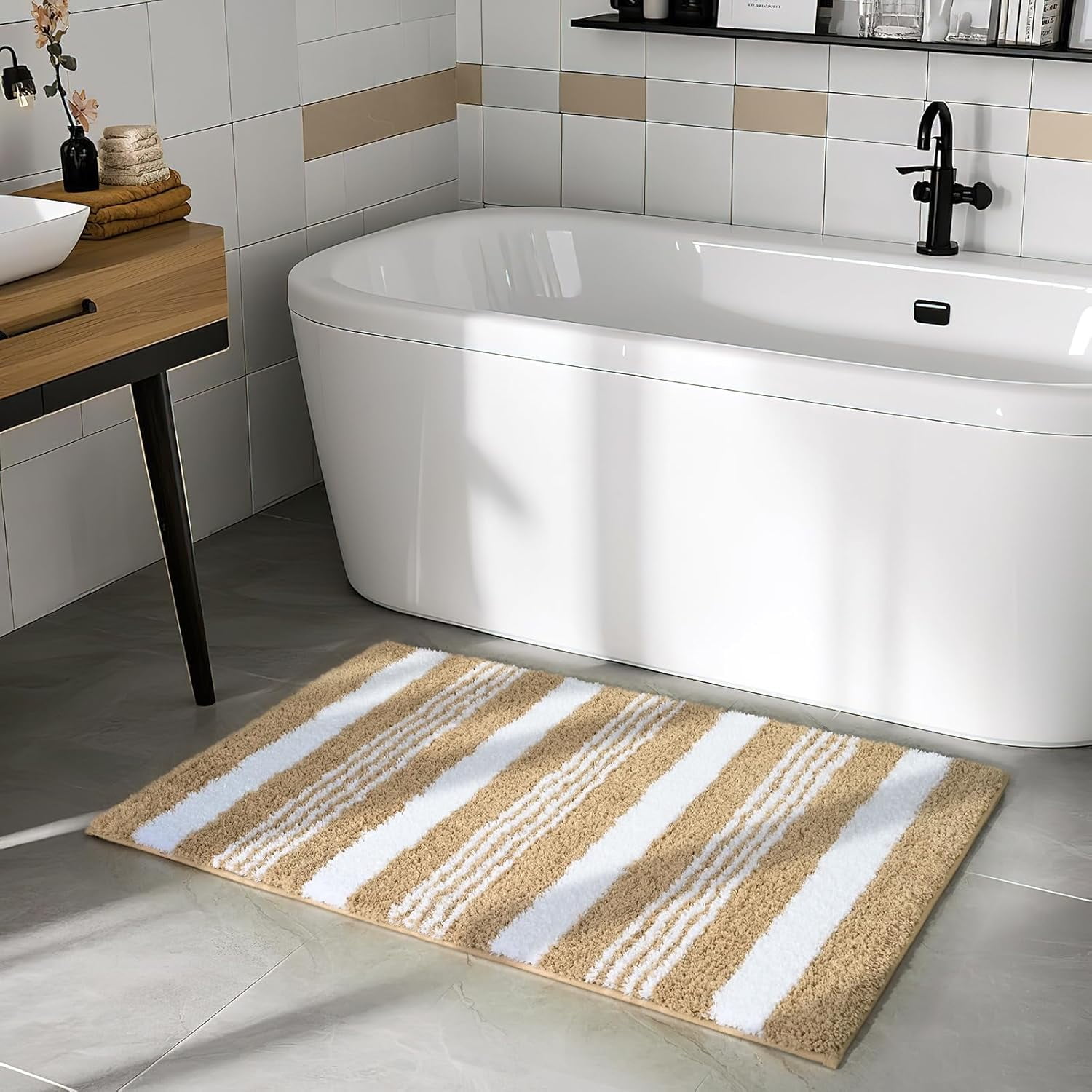 FFHAAD-Bathroom Rug 24x36 Inch Washable Non Slip Bathroom Rugs ...