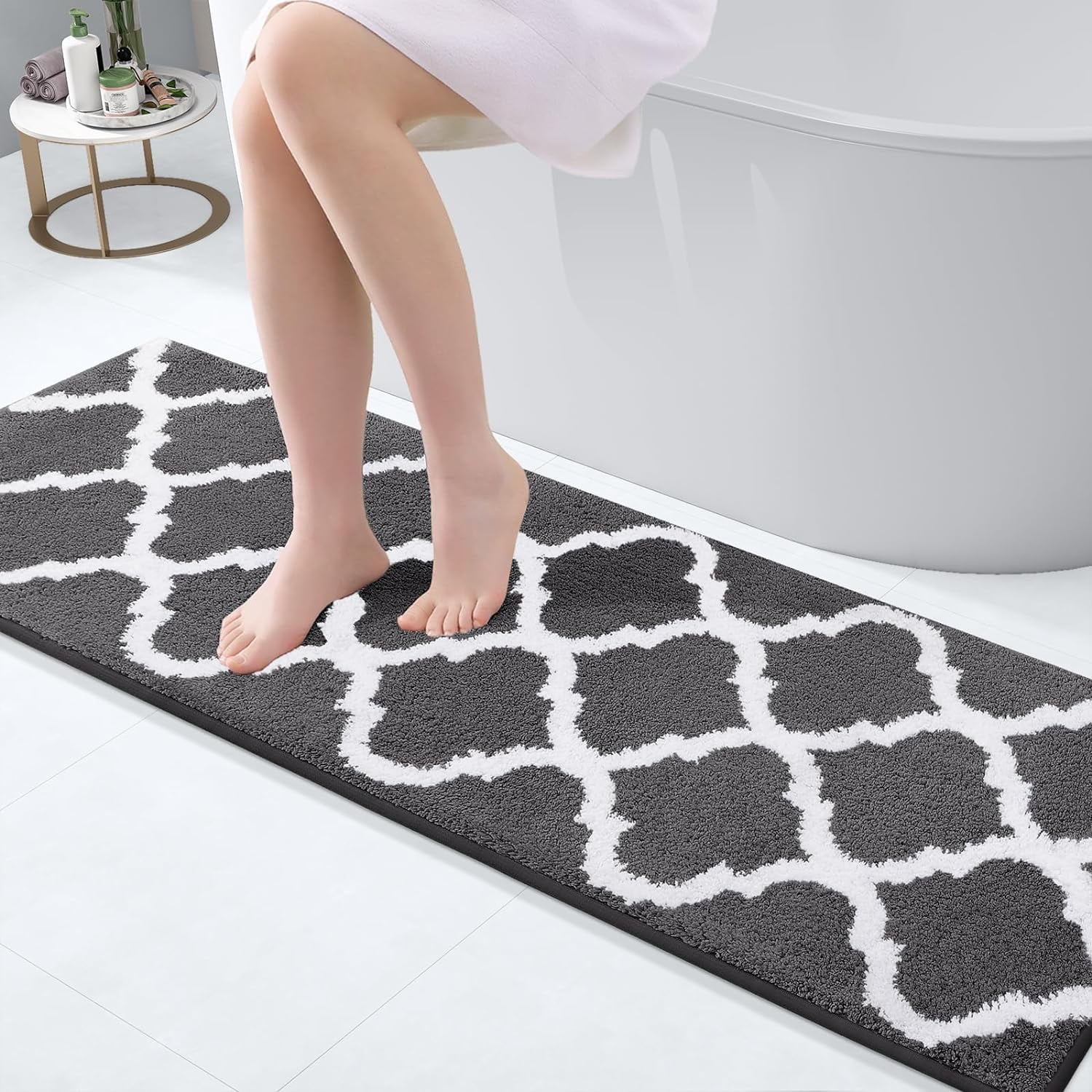 FFHAAD-Bathroom Rugs 47x17, Soft and Absorbent Microfiber Bath Rugs ...