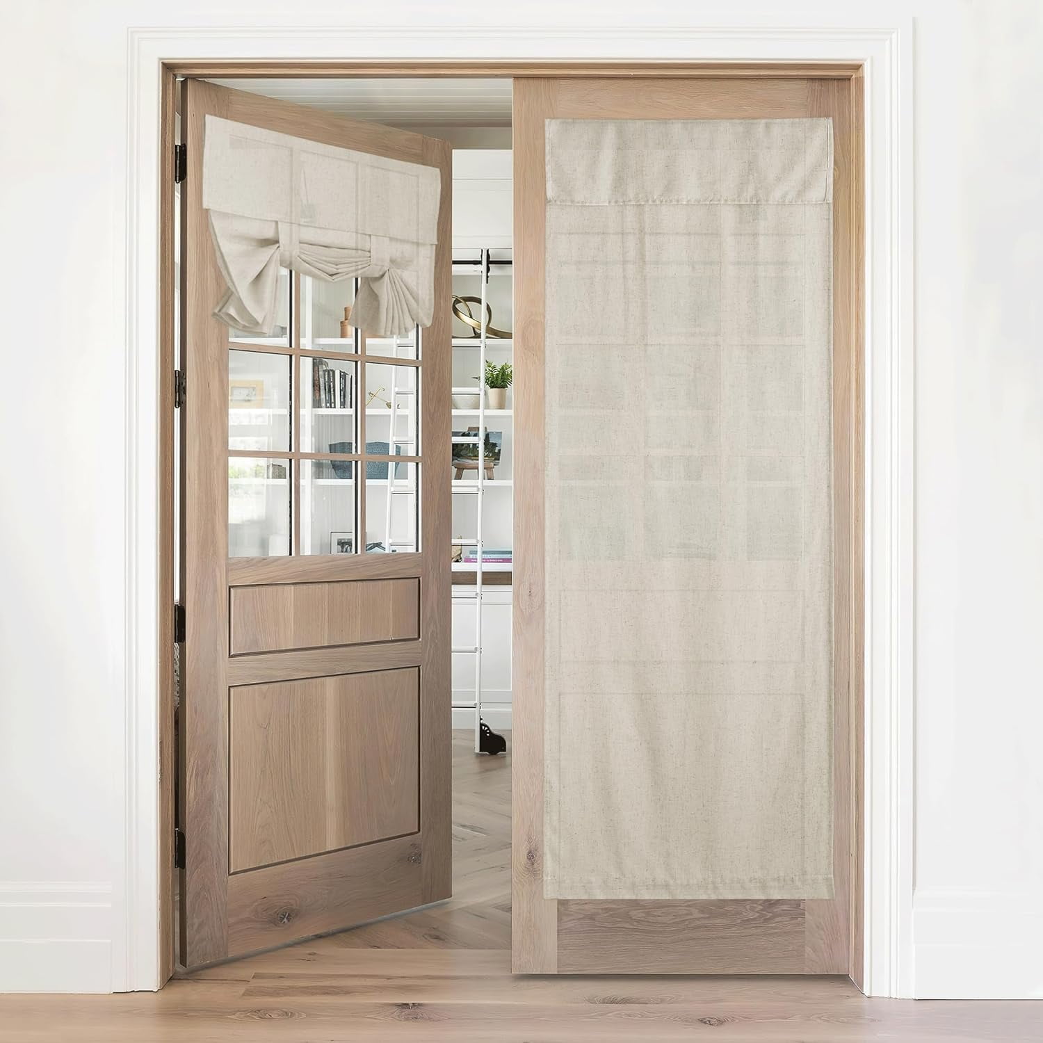 FFHAAD-Natural Linen Blended French Door Curtain Privacy Light ...