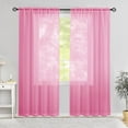FFHAAD-Semi Voile Sheer Curtains 84 Inches Long 2 Panels Rod Pocket ...
