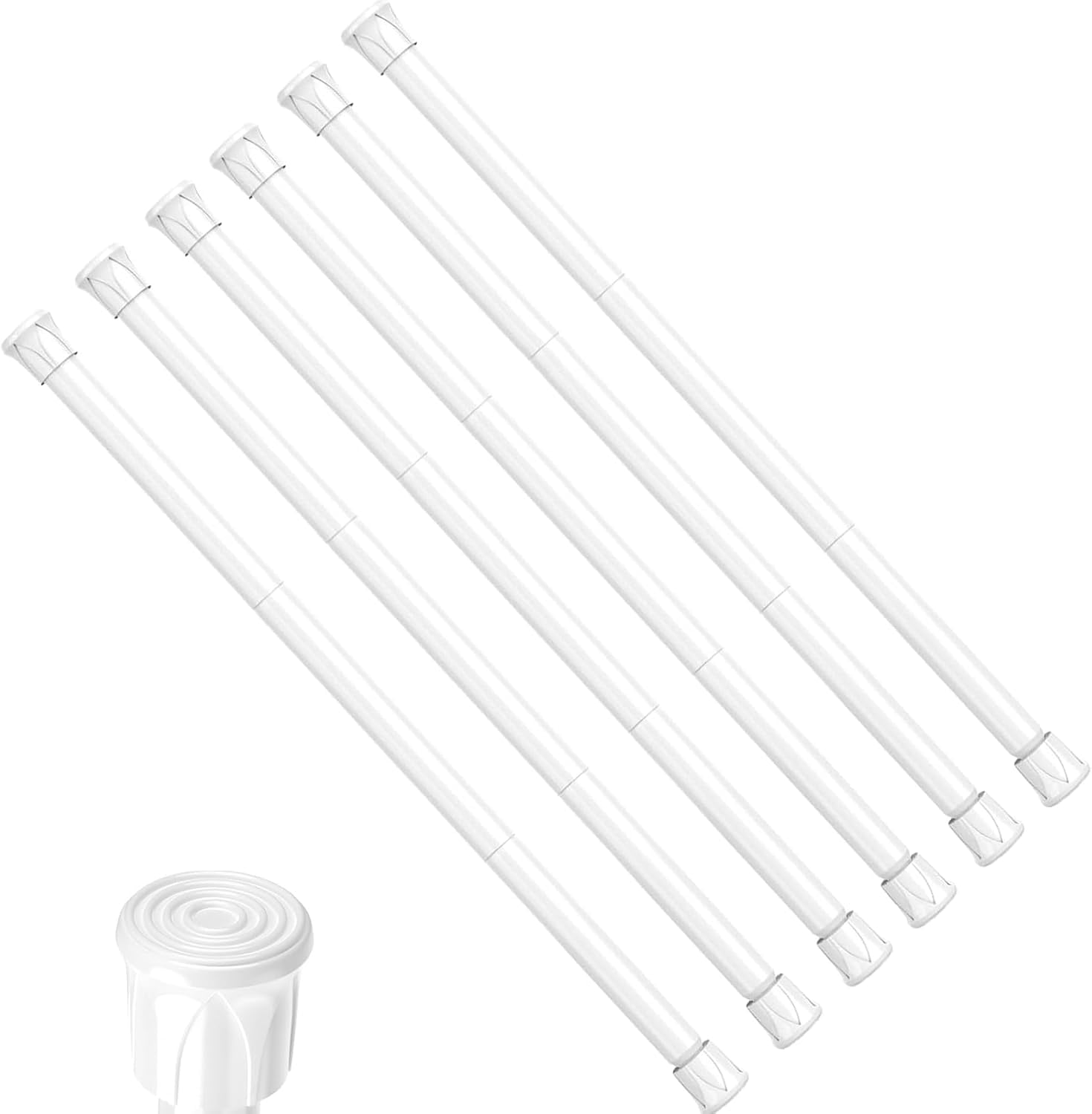 FFHAAD-Tension Curtain Rod 28-48 inch Small Tension Rods White ...