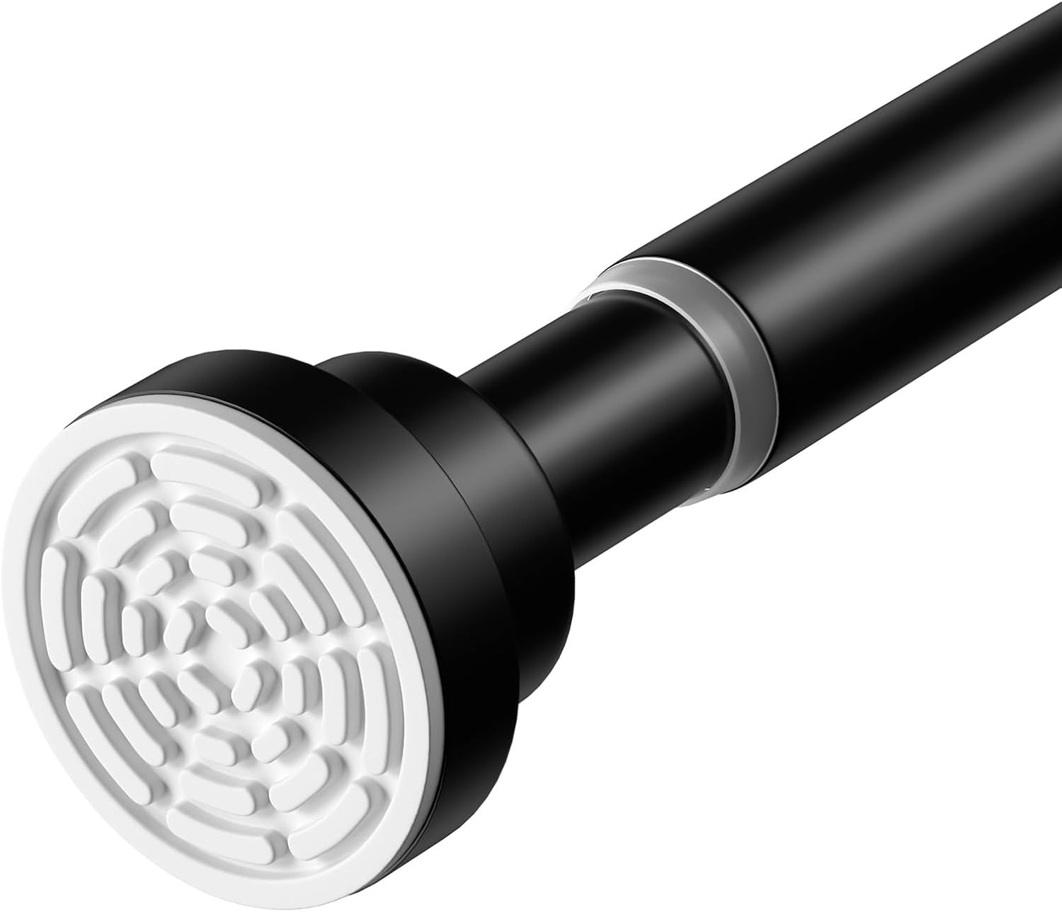 FFHAAD-Tension Rod for Windows 31-63Inch Black Curtain Rods no Drilling ...