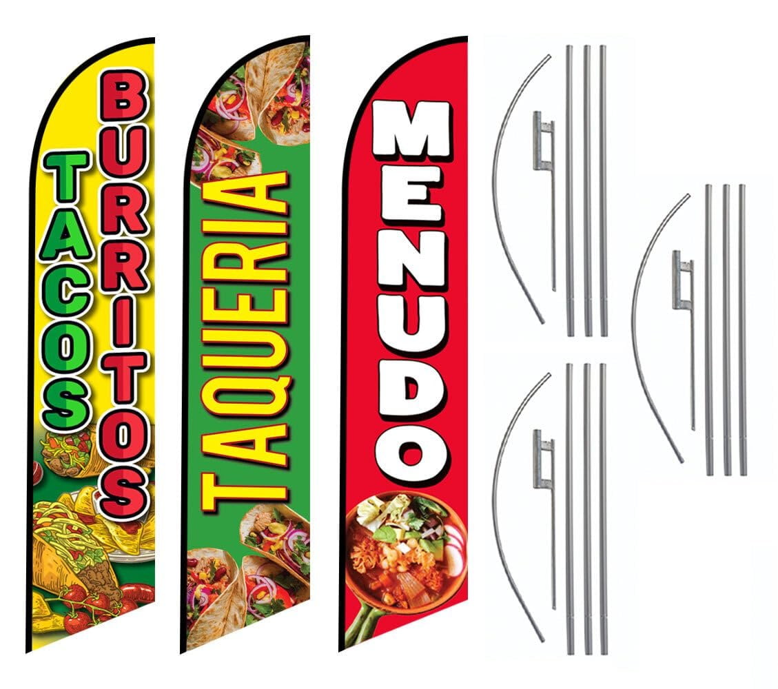 FFN Mexican Restaurant Advertising windless Feather Flag of Tacos ...