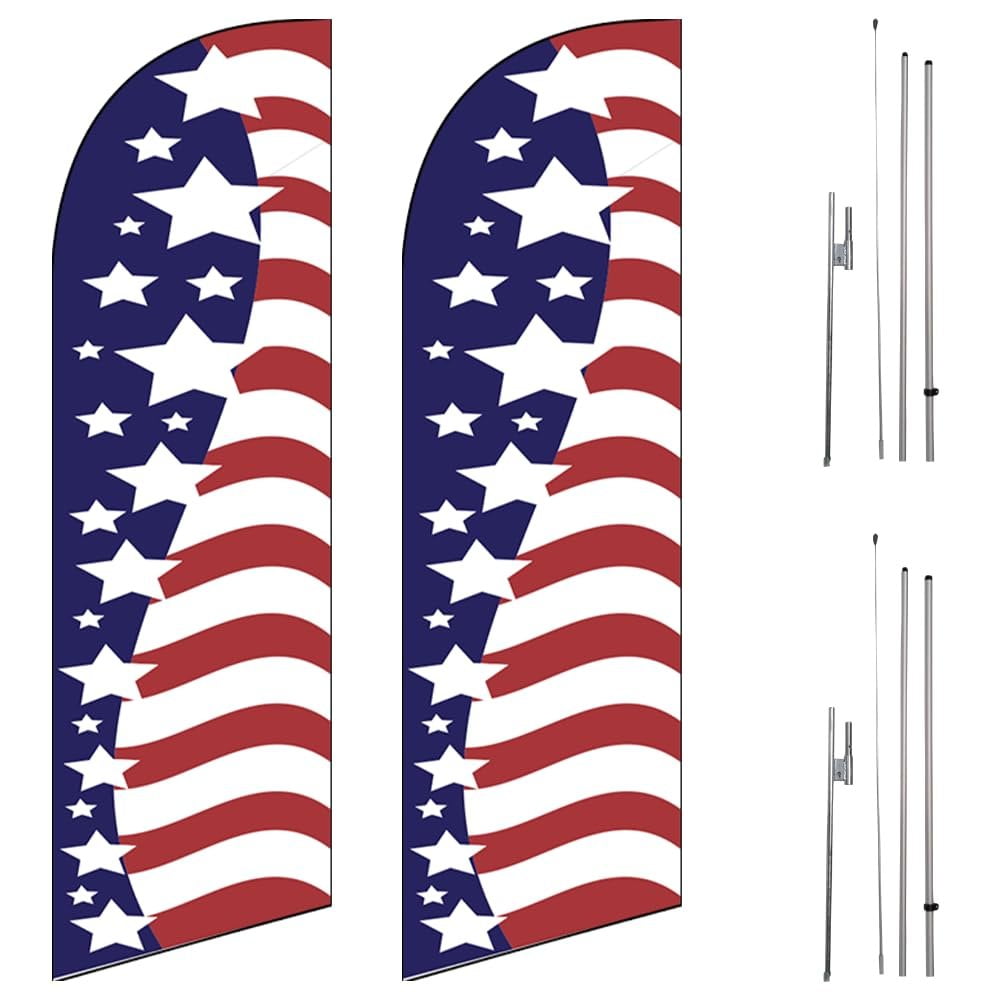 FFN Pack-2 American Glory 6ft Feather Flags Outdoor Signs with complete ...