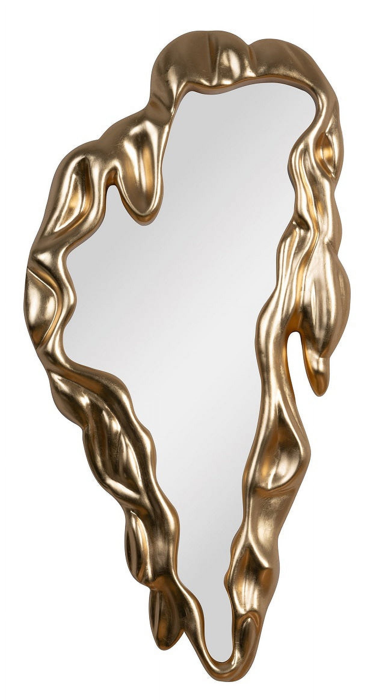 FFPEG Vintage Hand-Carved Golden Waves Mirror - 1940s Hollywood Glam ...