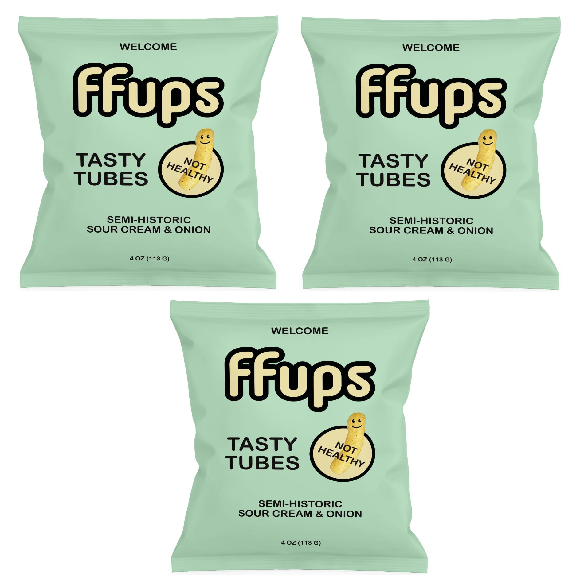 FFUPS Sour Cream and AIF4 Onion 3 Pack - Delicious Baked Corn Puffs - 3 ...