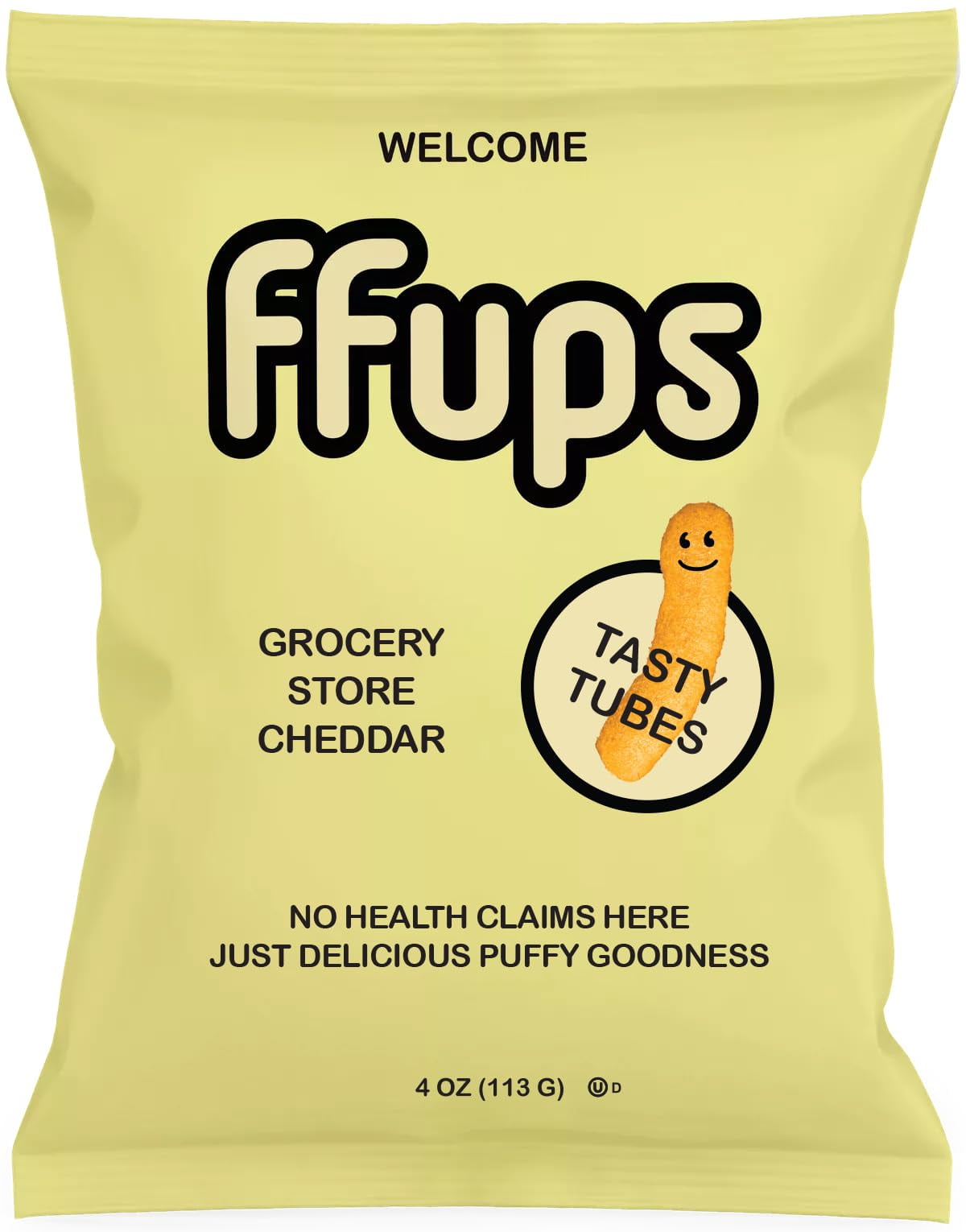 FFUPs Corn Puffed Snacks DNF2 (Cheddar, 4 Ounce Bag) - Family Size Bag ...
