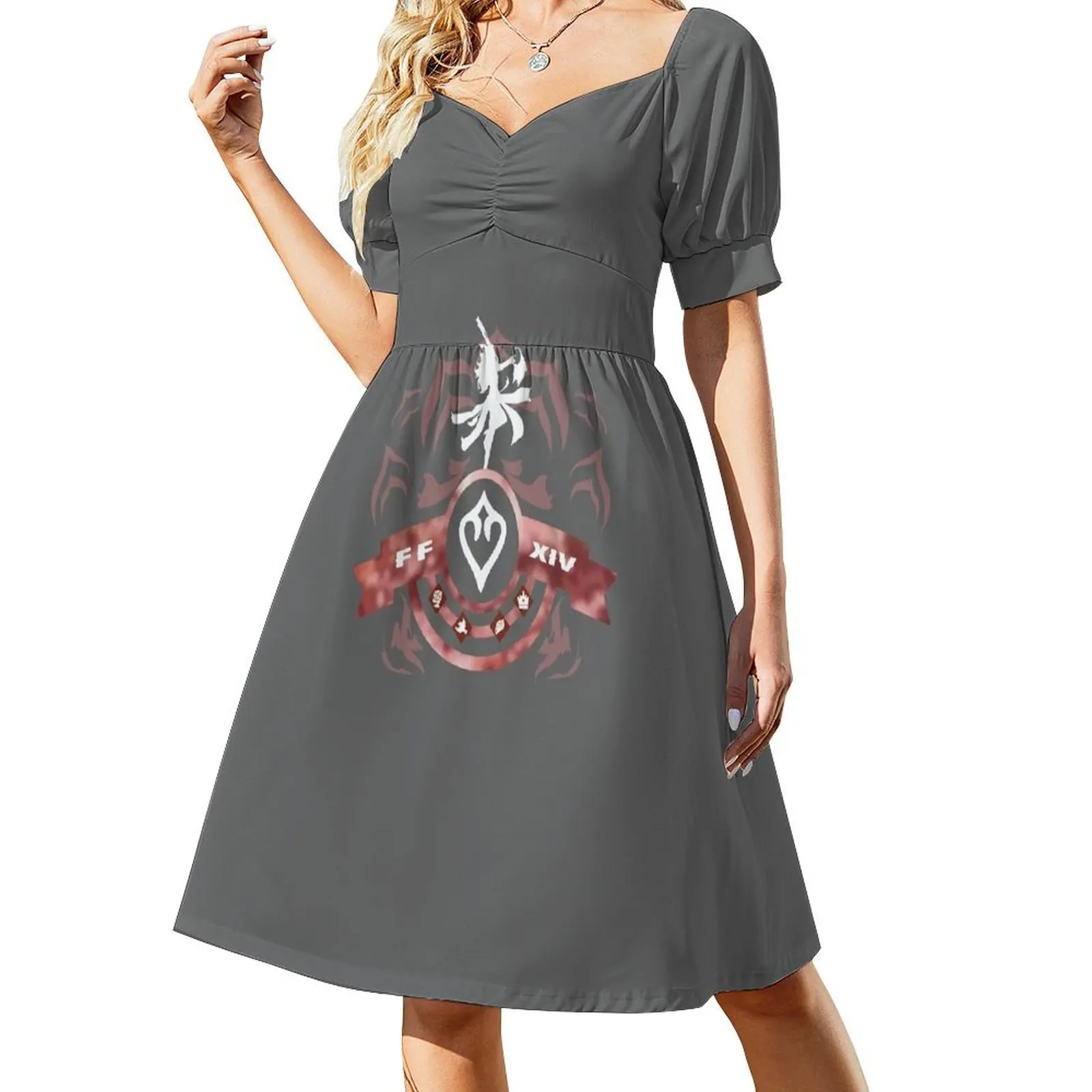 FFXIV Dancer - Technical Step (Red & White) Sleeveless Dress womens ...