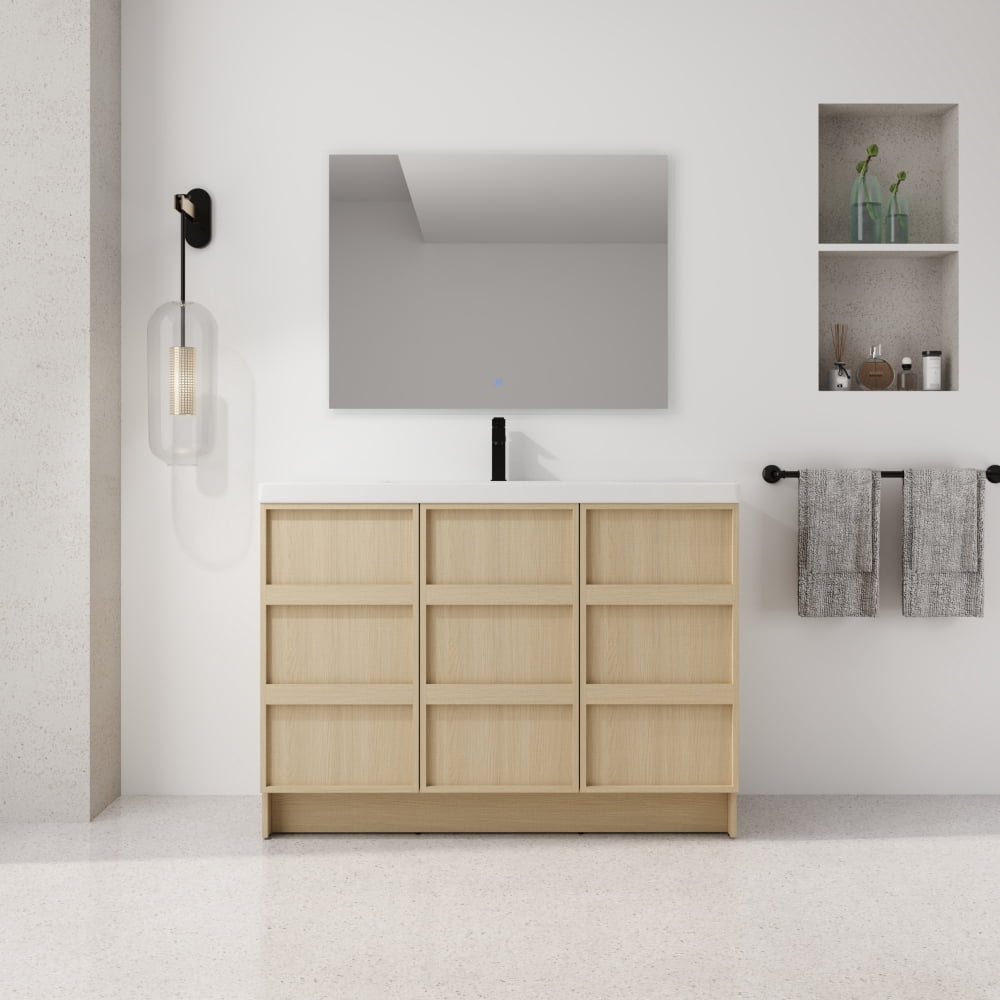 FFZ Freestanding Bathroom Vanity with Integrated Resin Sink - 2 Soft ...