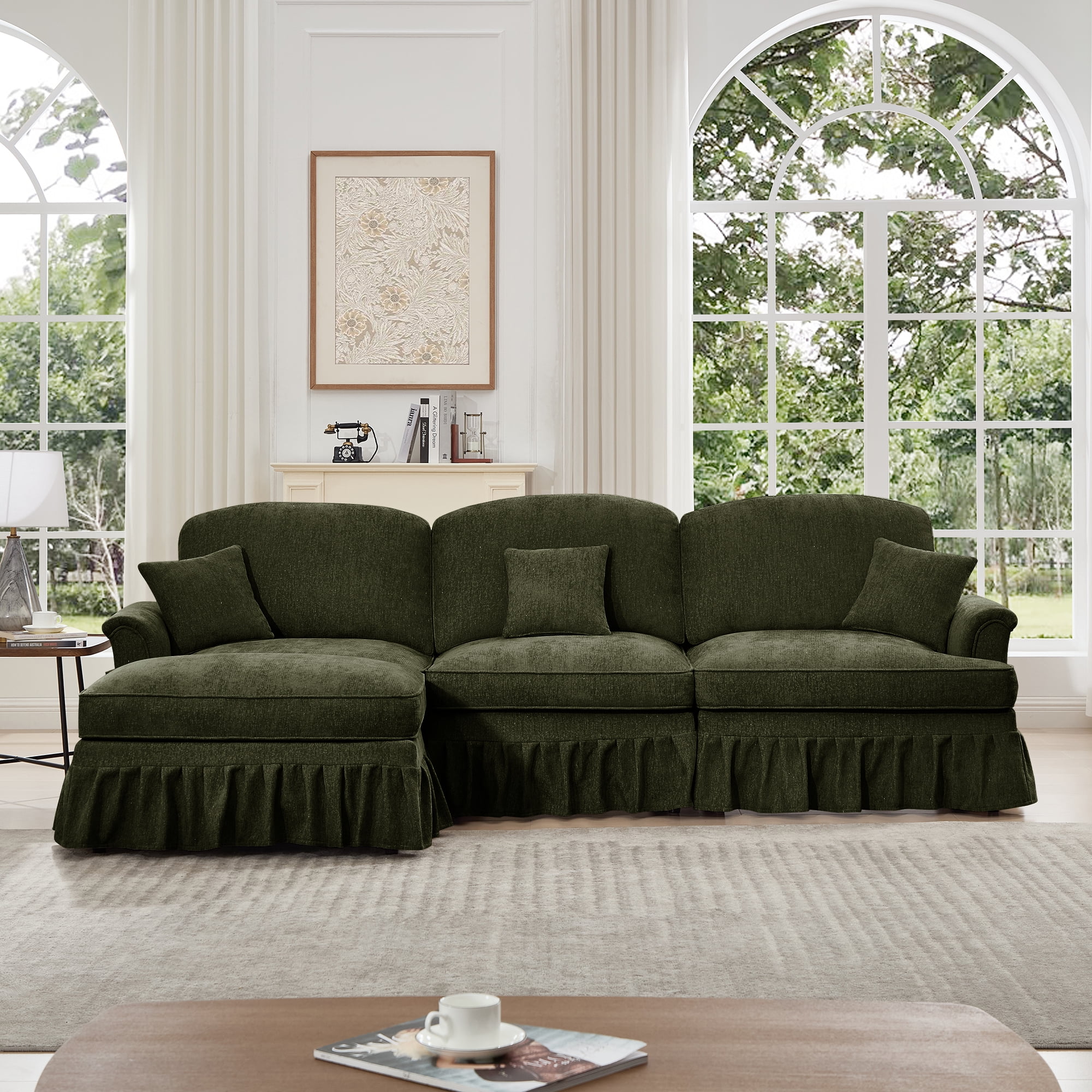 FFZ Mid Century Three Seater Modular L Shaped Sectional Couch Flared ...