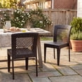 FFZ Set of 2 Stackable Outdoor Dining Chairs, PE Rattan Wicker & Steel ...