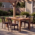 FFZ Set of 4 Stackable Outdoor Dining Chairs, PE Rattan Wicker & Steel ...