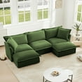 FFZ Slipcovered U-Shaped Sectional Sofa, Deep Seat Cloud Couch for ...