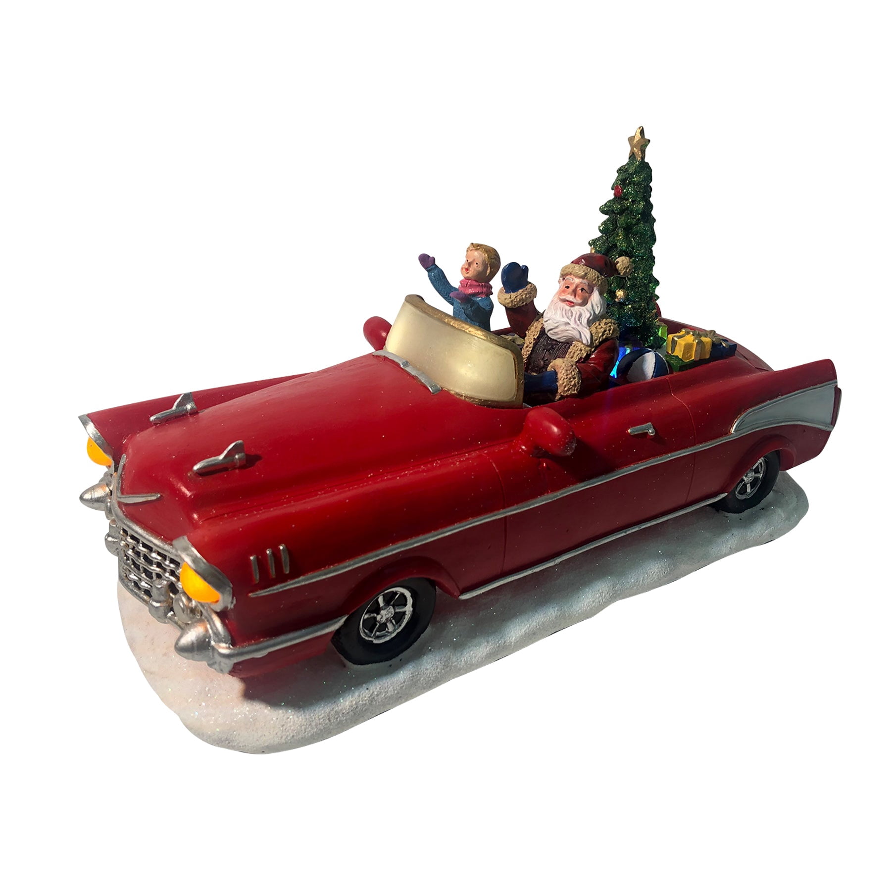 FG Square Animated Christmas Village Accessory - Santa in Red Car ...
