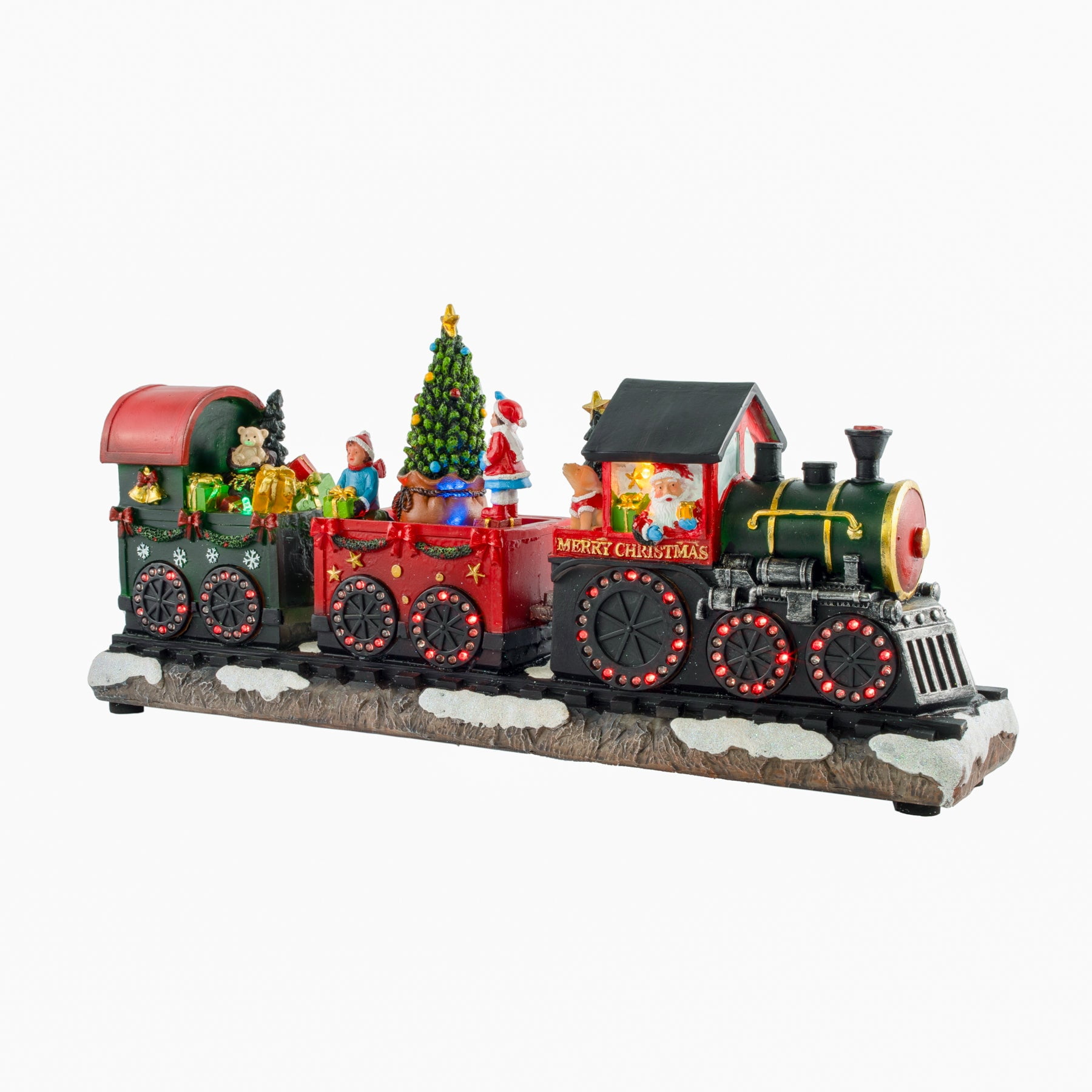 FG Square Animated Santa's Train Figurines Accessories | Christmas Village House Collection for ...
