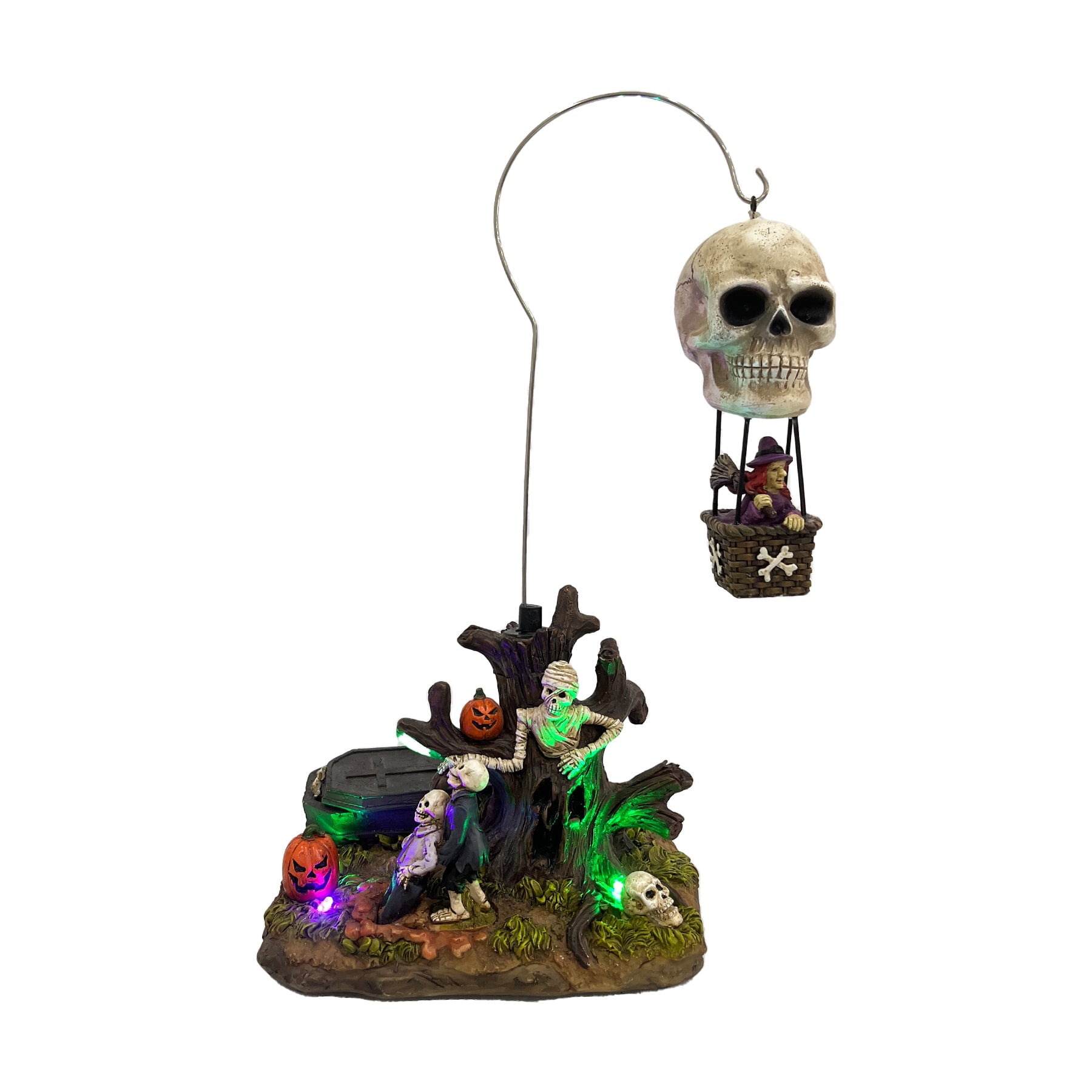 FG Square Animated Skull Balloon Ride Halloween Figurine | Spooky Town ...